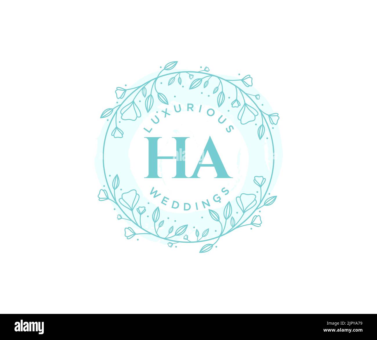 HA Initials letter Wedding monogram logos template, hand drawn modern ...