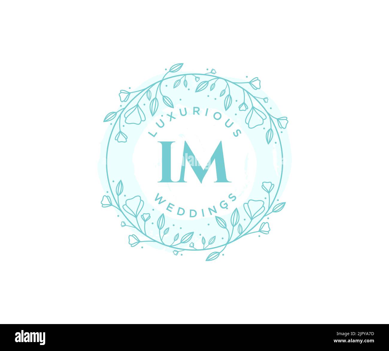 IM Initials letter Wedding monogram logos template, hand drawn modern ...
