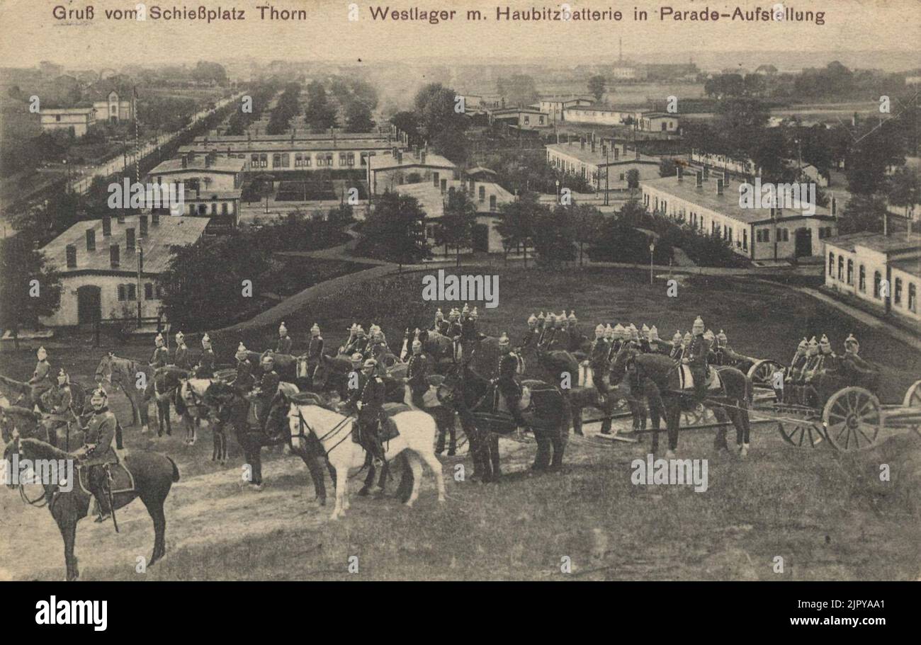 Thorn, Westpreußen - Schießplatz, Westlager mit Haubitzbatterie in ...