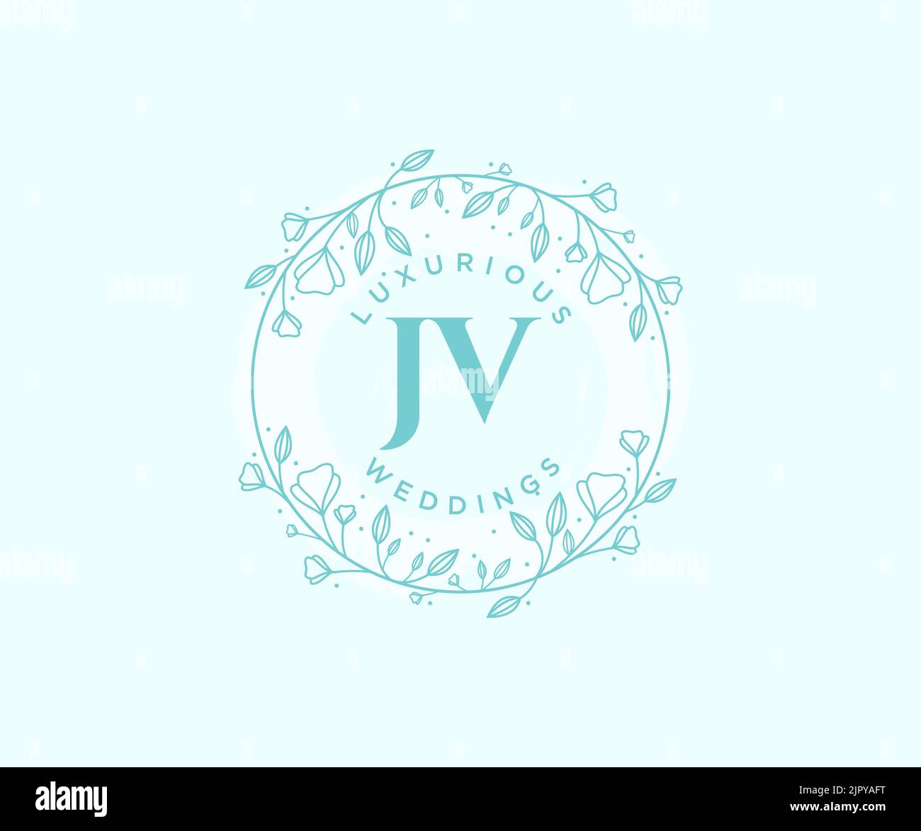JV Initials letter Wedding monogram logos template, hand drawn modern ...