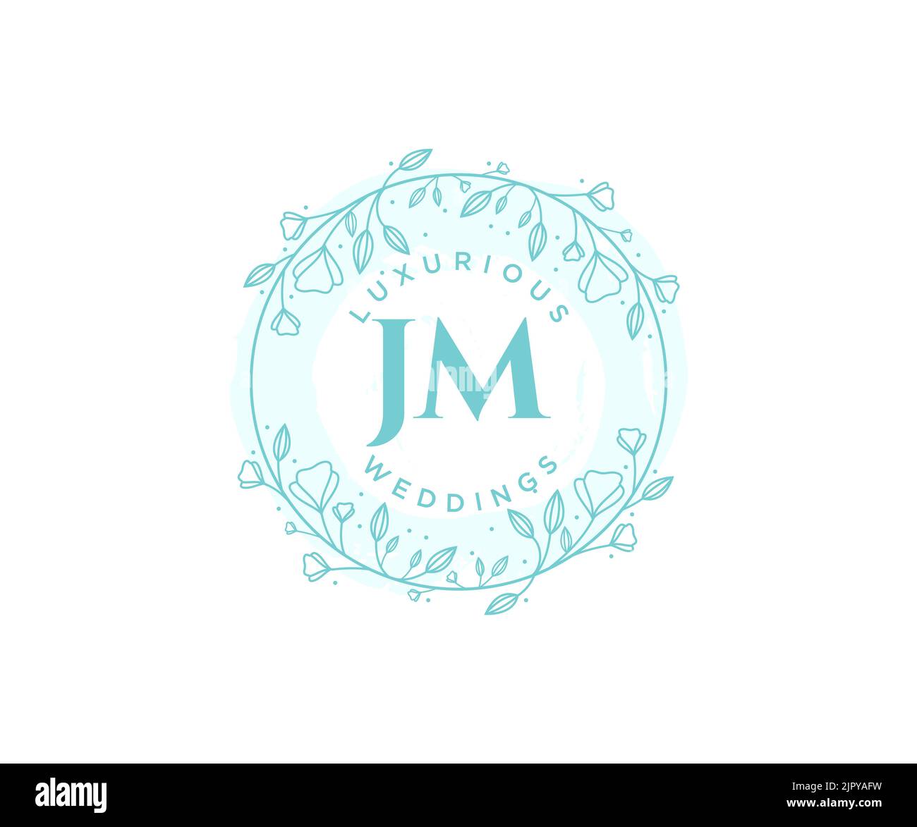 JM Initials letter Wedding monogram logos template, hand drawn modern minimalistic and floral ...