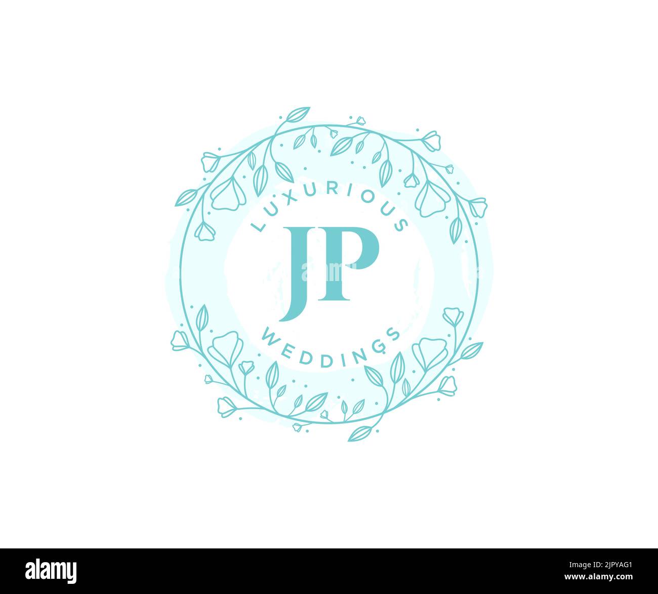 JP Initials letter Wedding monogram logos template, hand drawn modern ...