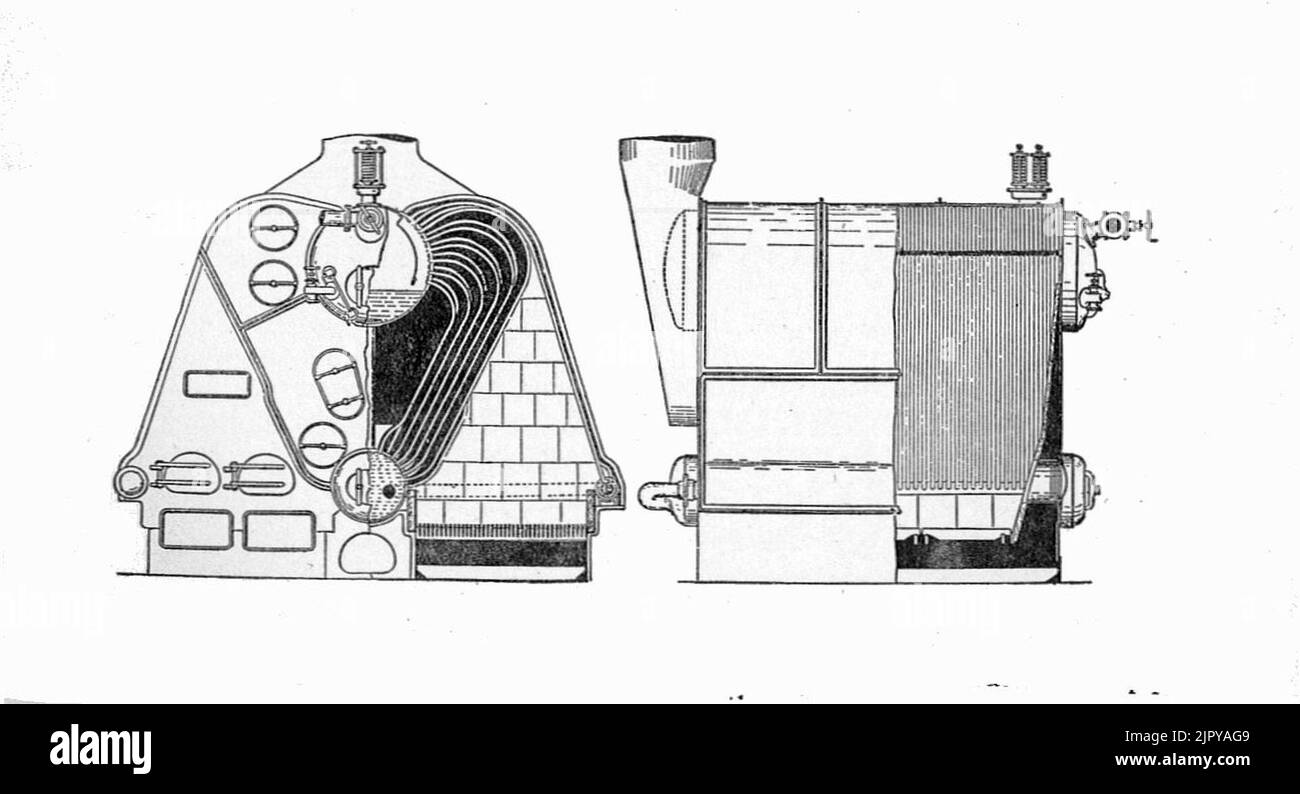 Thornycroft marine boiler (Rankin Kennedy, Modern Engines, Vol VI Stock ...
