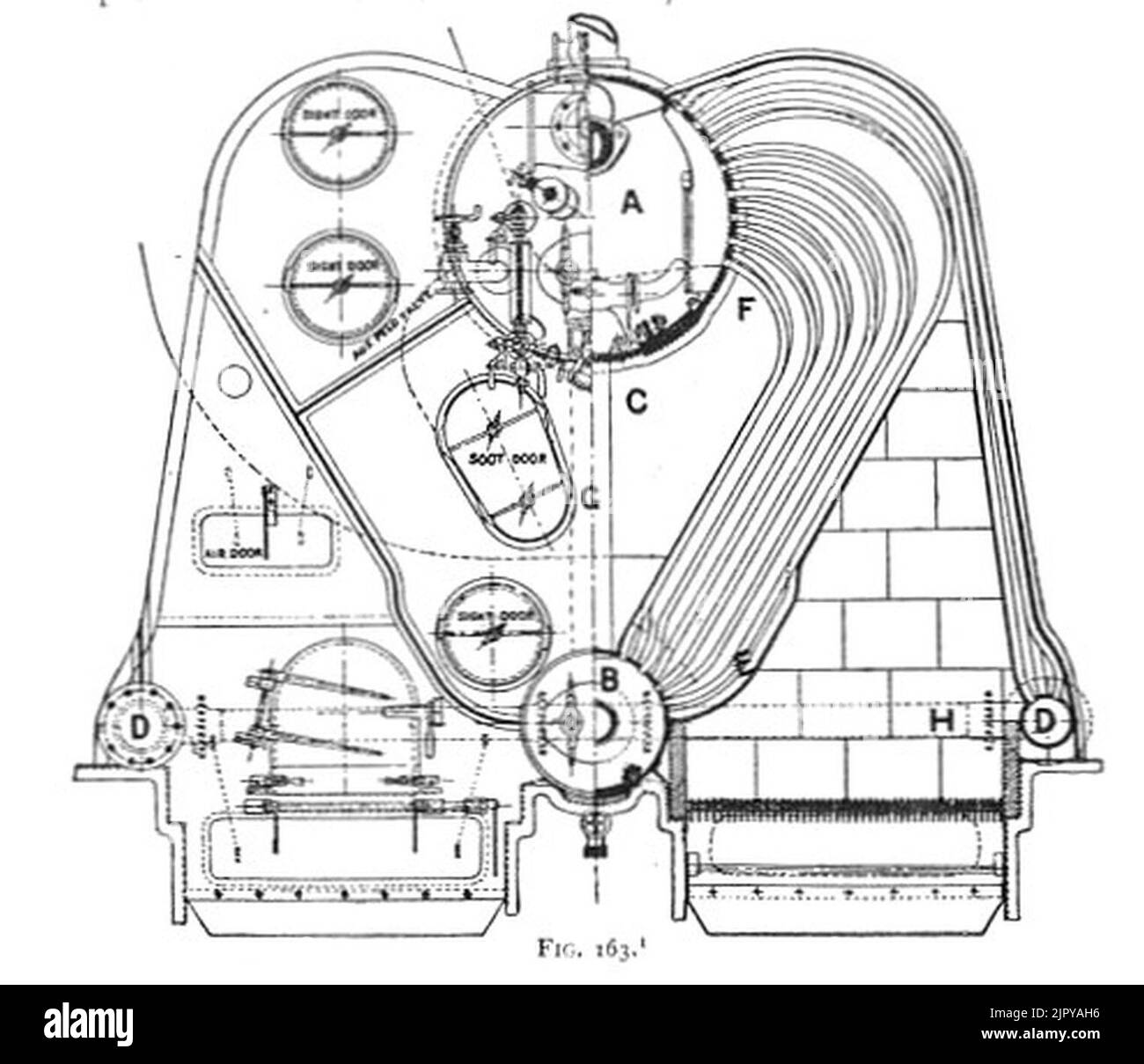 Thornycroft boiler, end-view (Heat Engines, 1913 Stock Photo - Alamy