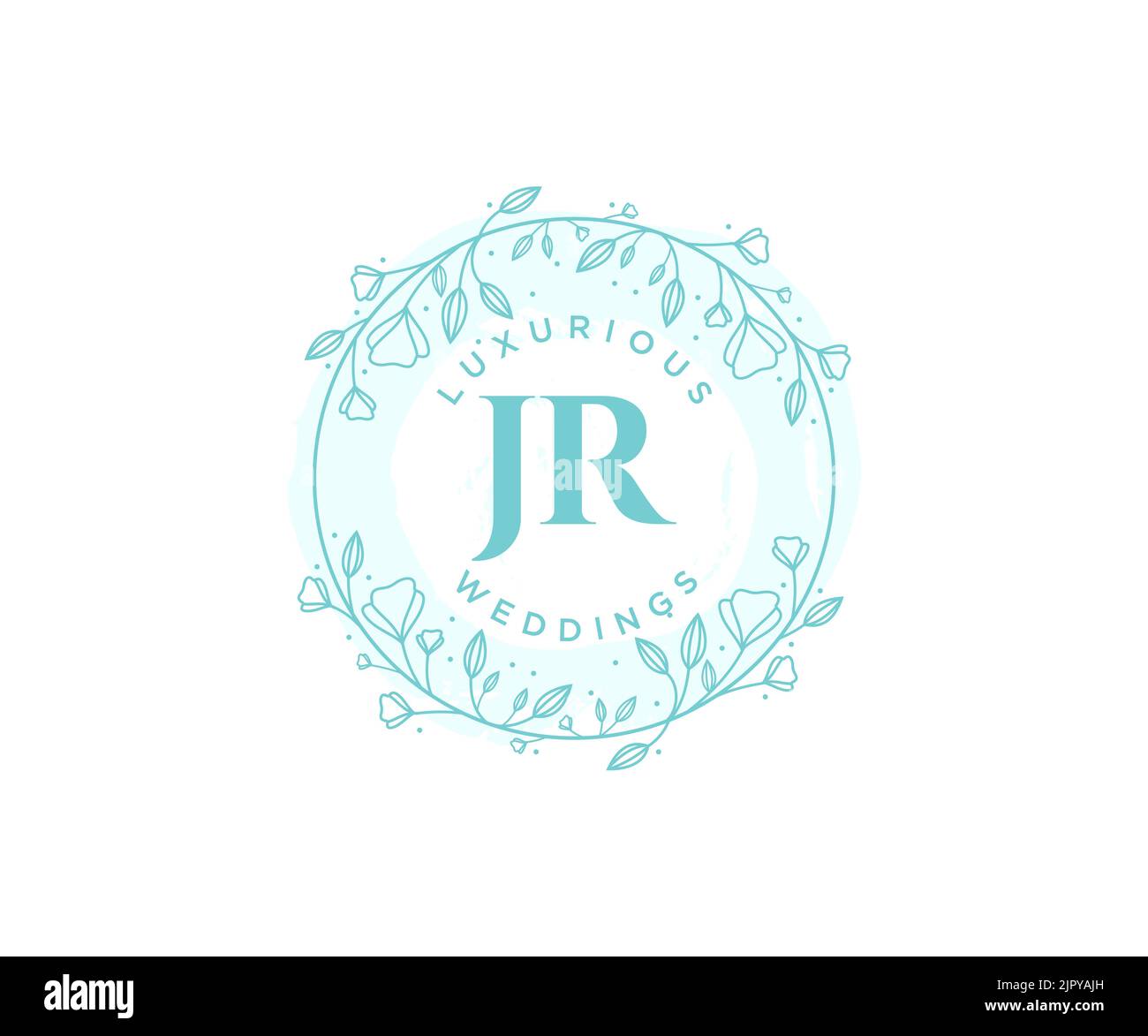 JR Initials letter Wedding monogram logos template, hand drawn modern ...