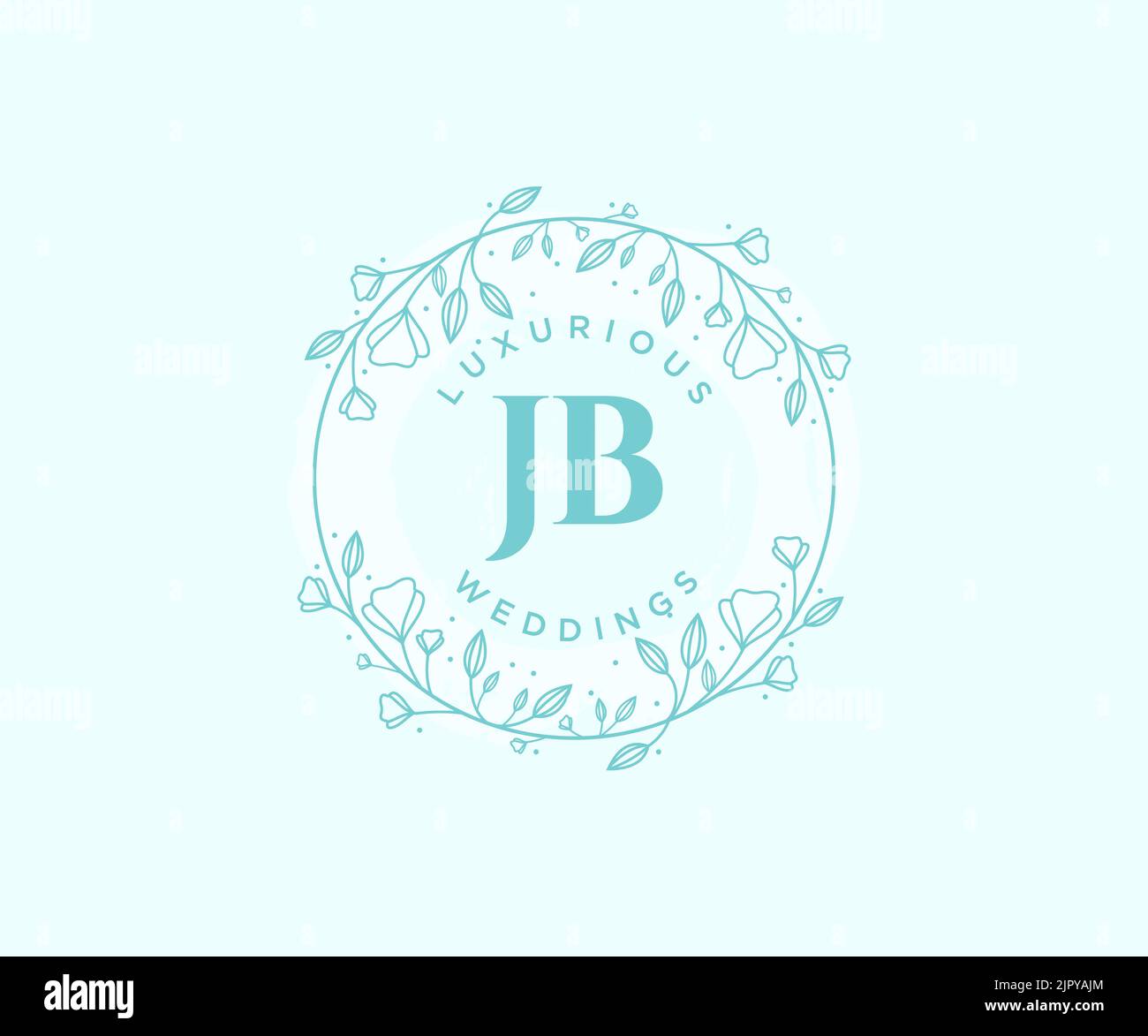 JB Initials letter Wedding monogram logos template, hand drawn modern ...
