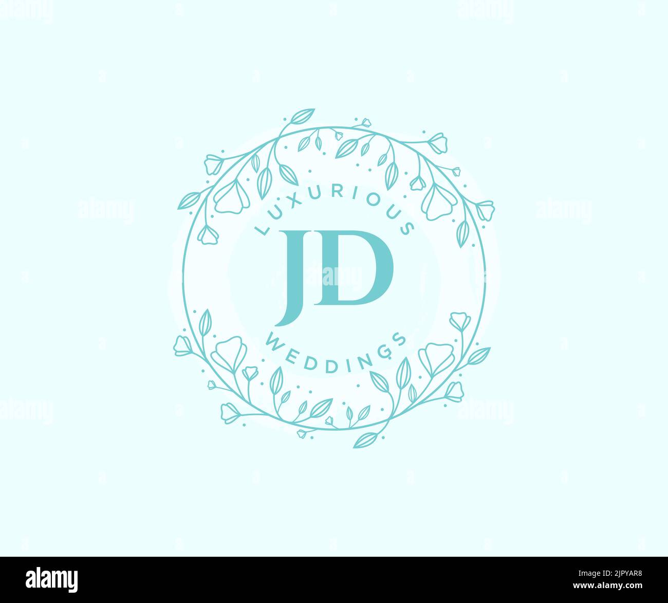 JD Initials letter Wedding monogram logos template, hand drawn modern ...