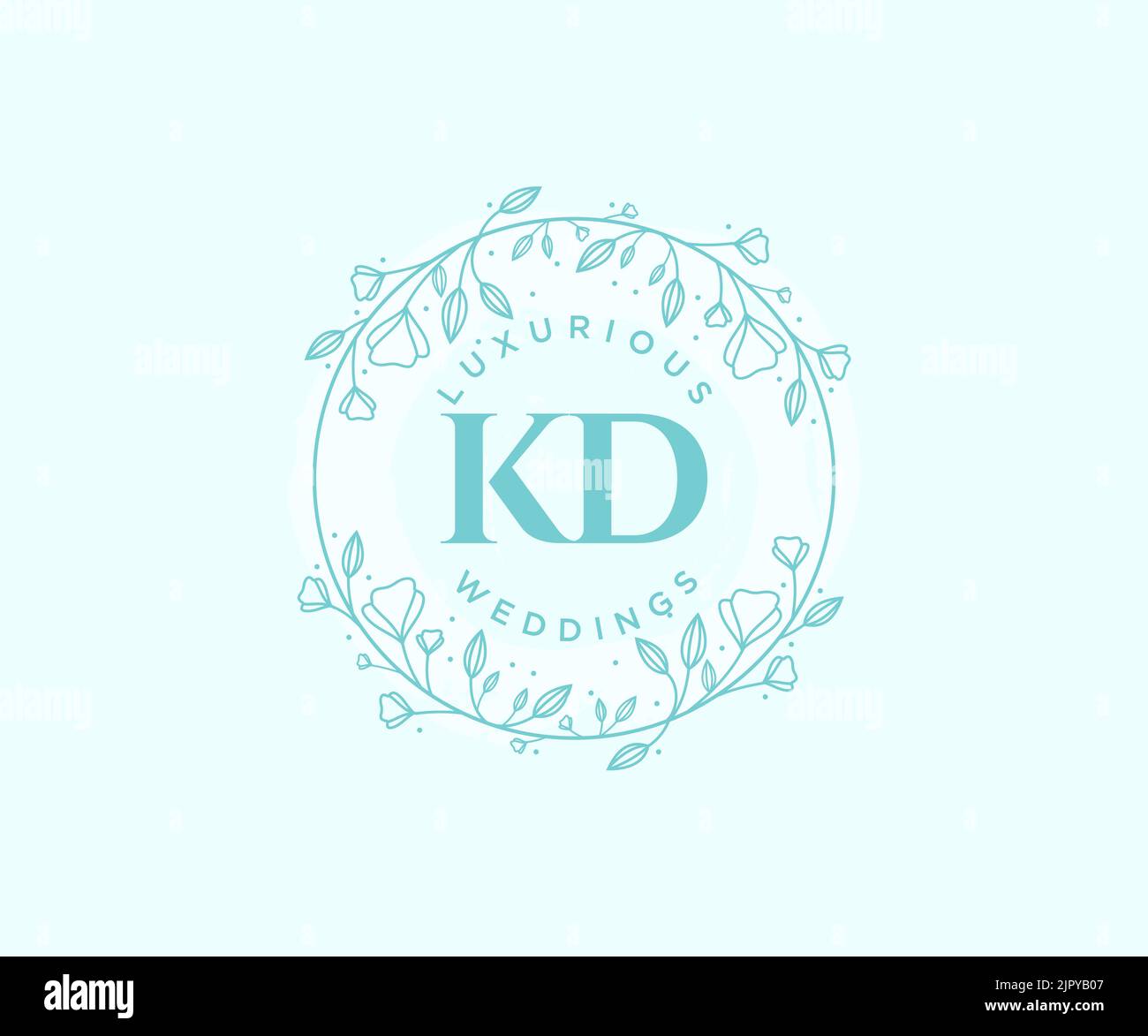 KD Initials letter Wedding monogram logos template, hand drawn modern ...