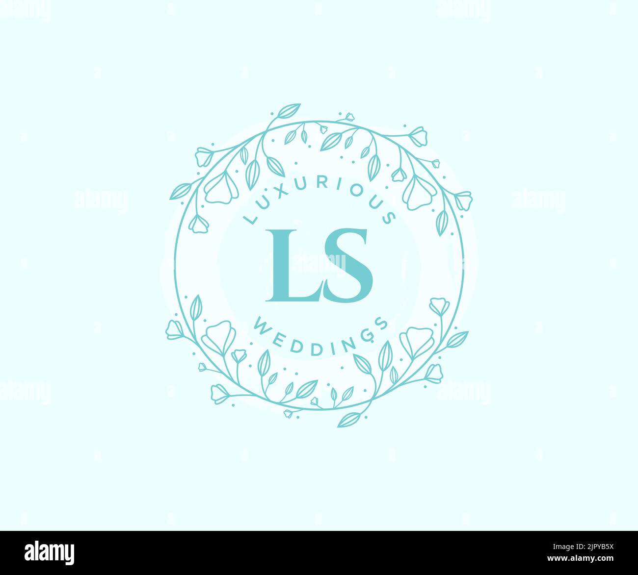 LS Initials letter Wedding monogram logos template, hand drawn modern minimalistic and floral ...
