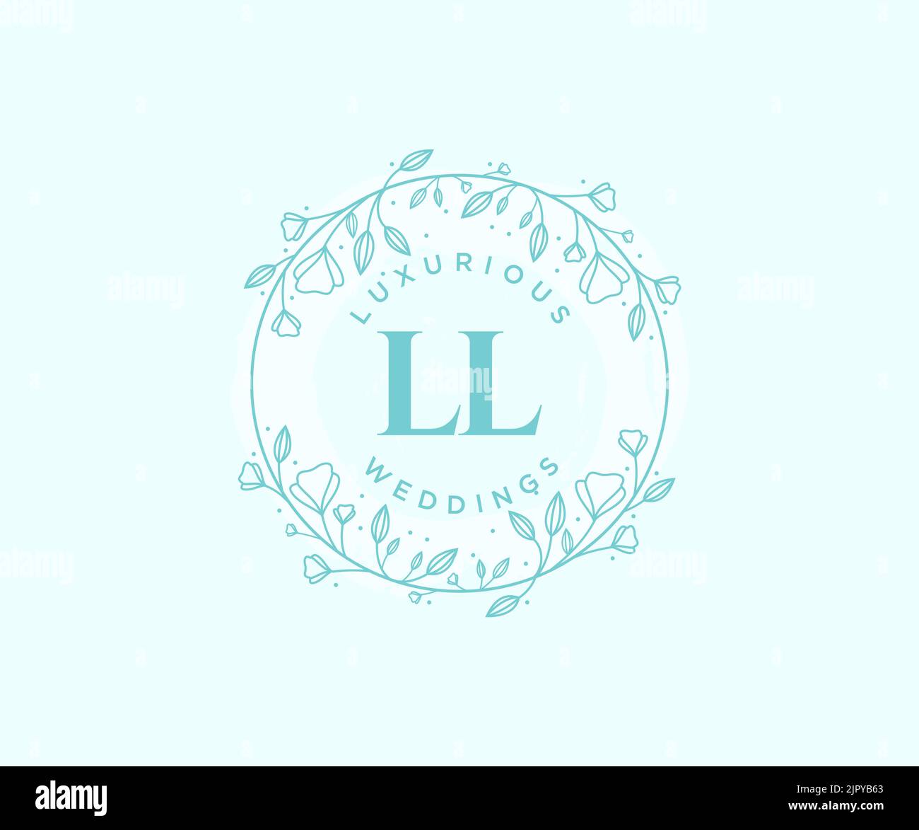 LL Initials letter Wedding monogram logos template, hand drawn modern ...