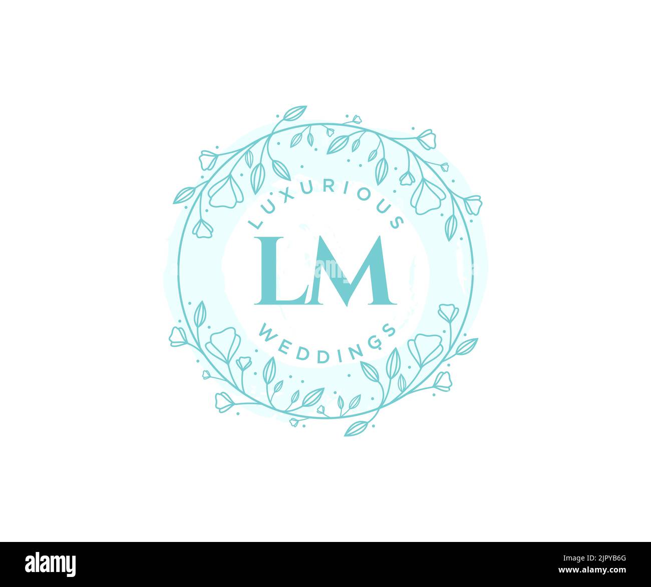 LM Initials letter Wedding monogram logos template, hand drawn modern ...