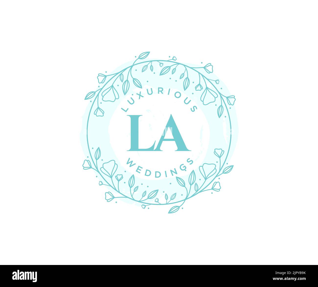 LA Initials letter Wedding monogram logos template, hand drawn modern ...