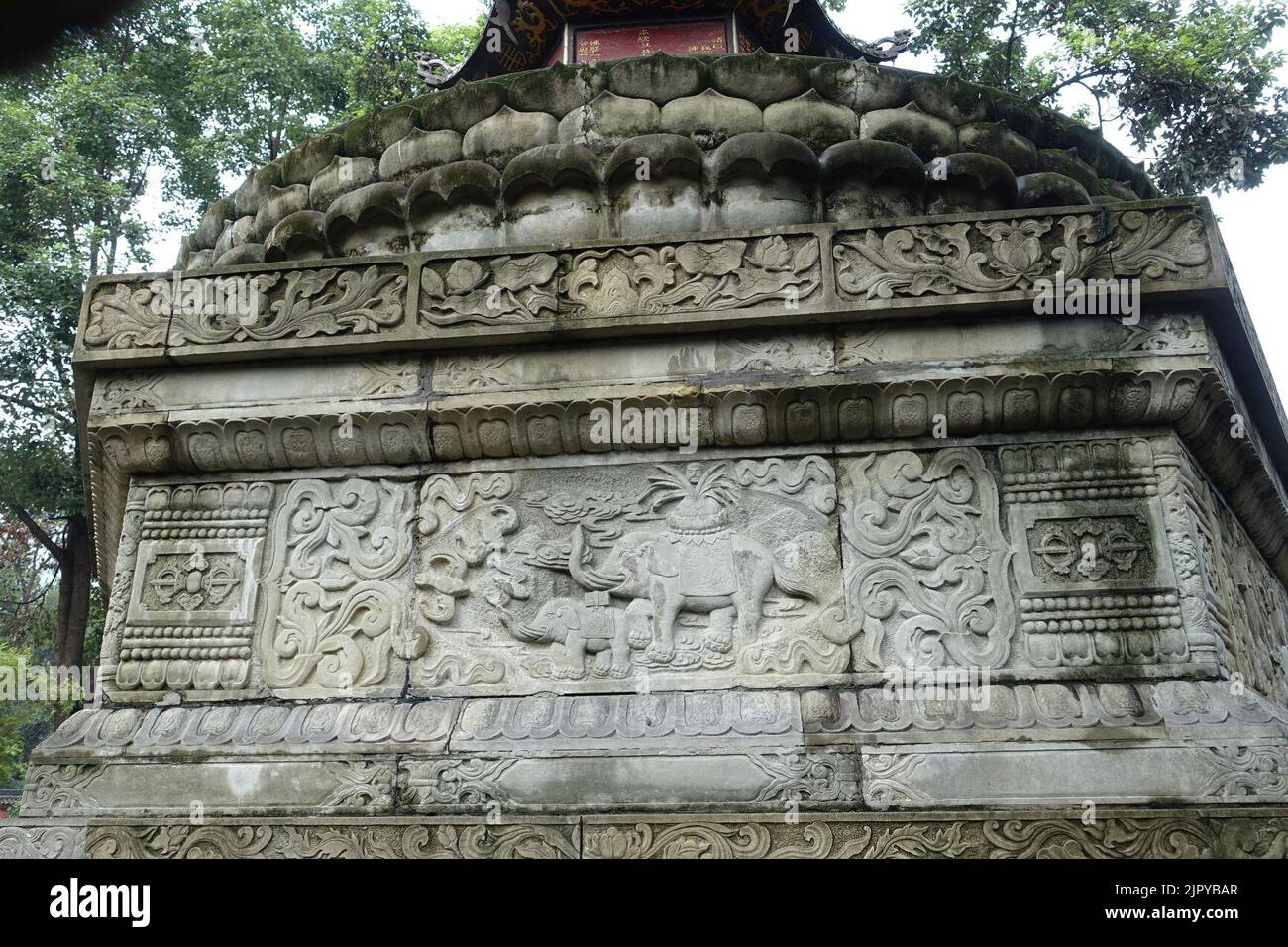 Thousand Buddha Pagoda base, side 6 of 6 - Wenshu Monastery - Chengdu ...