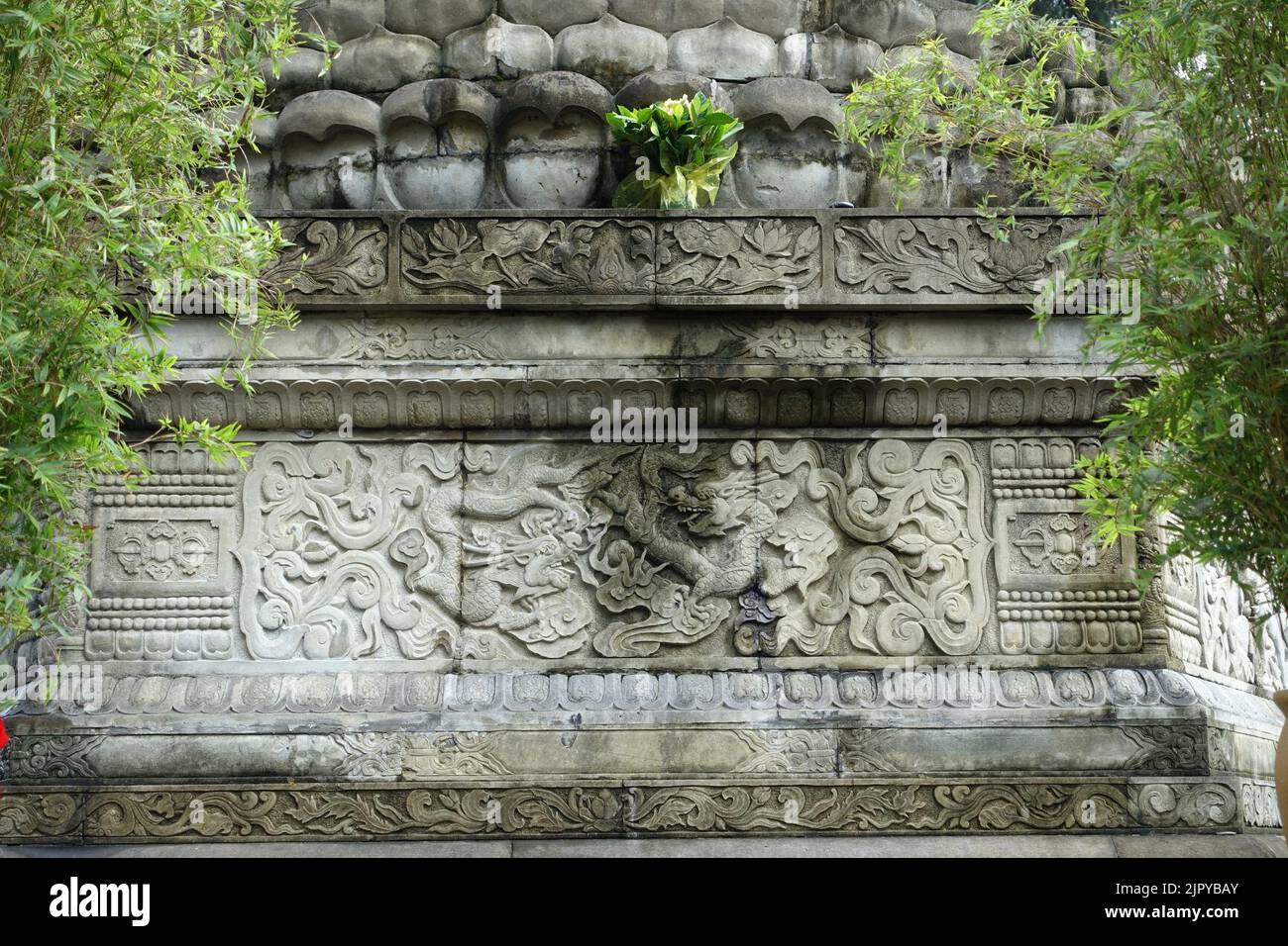 Thousand Buddha Pagoda base, side 4 of 6 - Wenshu Monastery - Chengdu ...