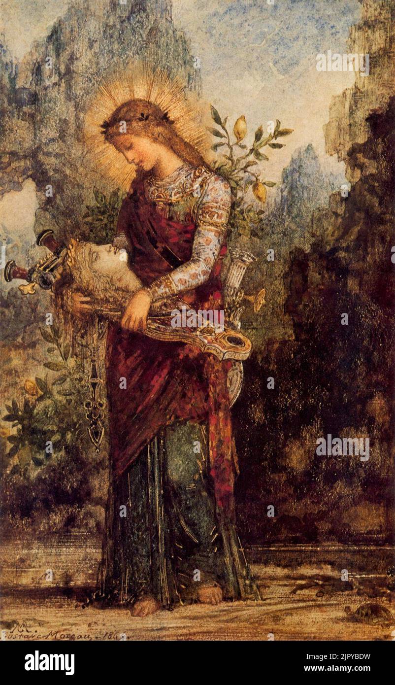 Thracian Girl Carrying the Head of Orpheus by Gustave Moreau Stock ...