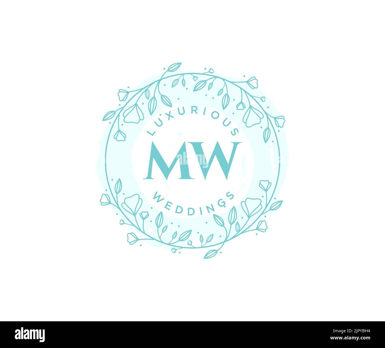 MW Initials letter Wedding monogram logos template, hand drawn modern ...