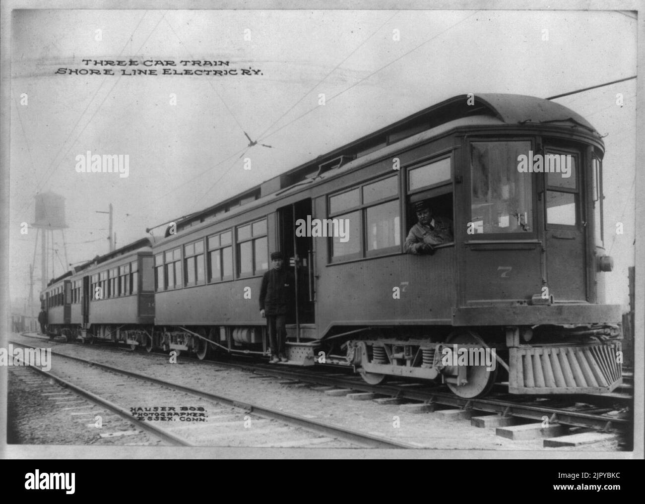 Three car train, Shore Line Electric R'y Stock Photo - Alamy