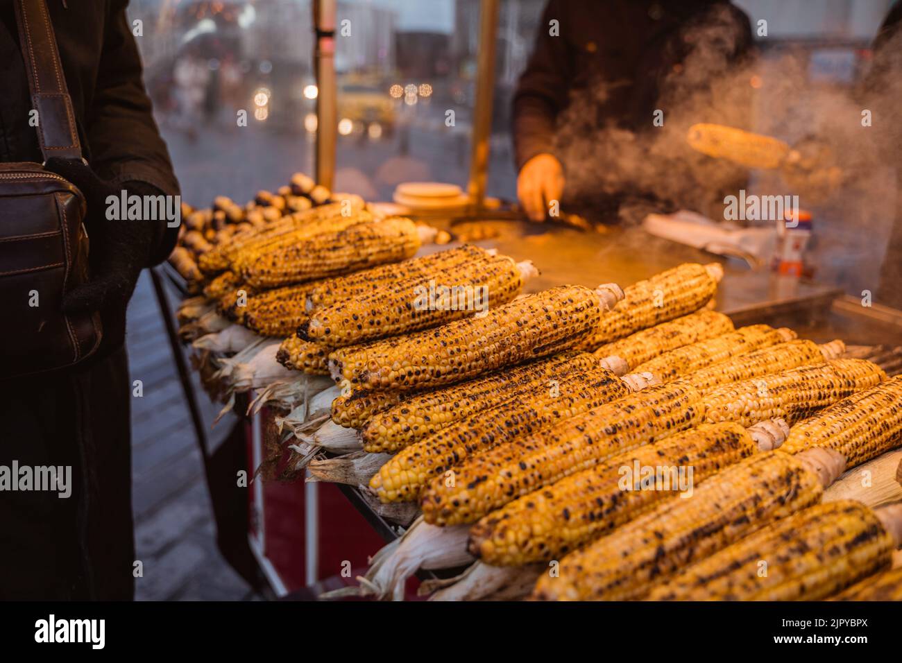 grill corn on top of street food stall in istanbul Stock Photo - Alamy