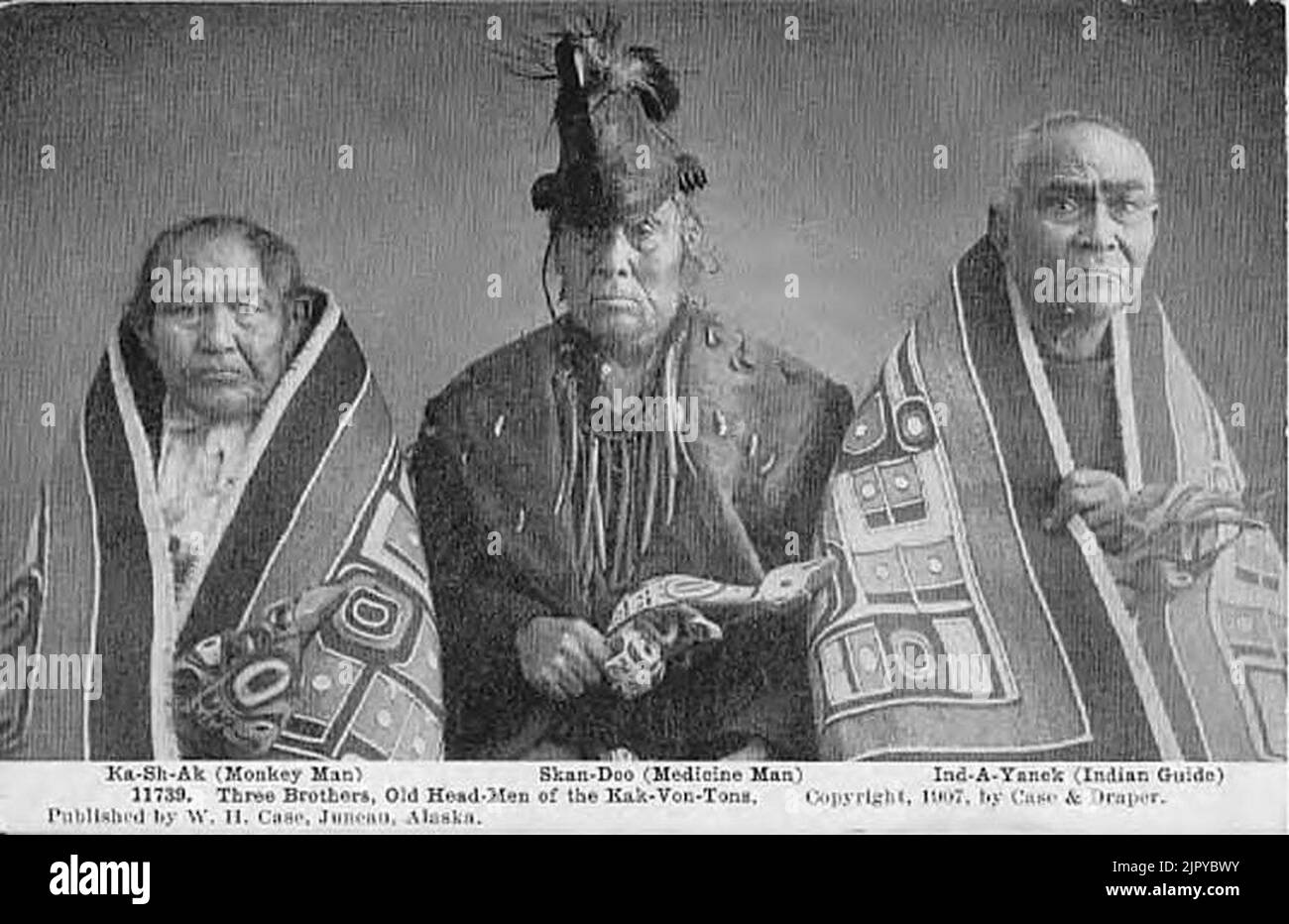 Three elder Tlingit Indian men, circa 1907 (AL+CA 6108 Stock Photo - Alamy