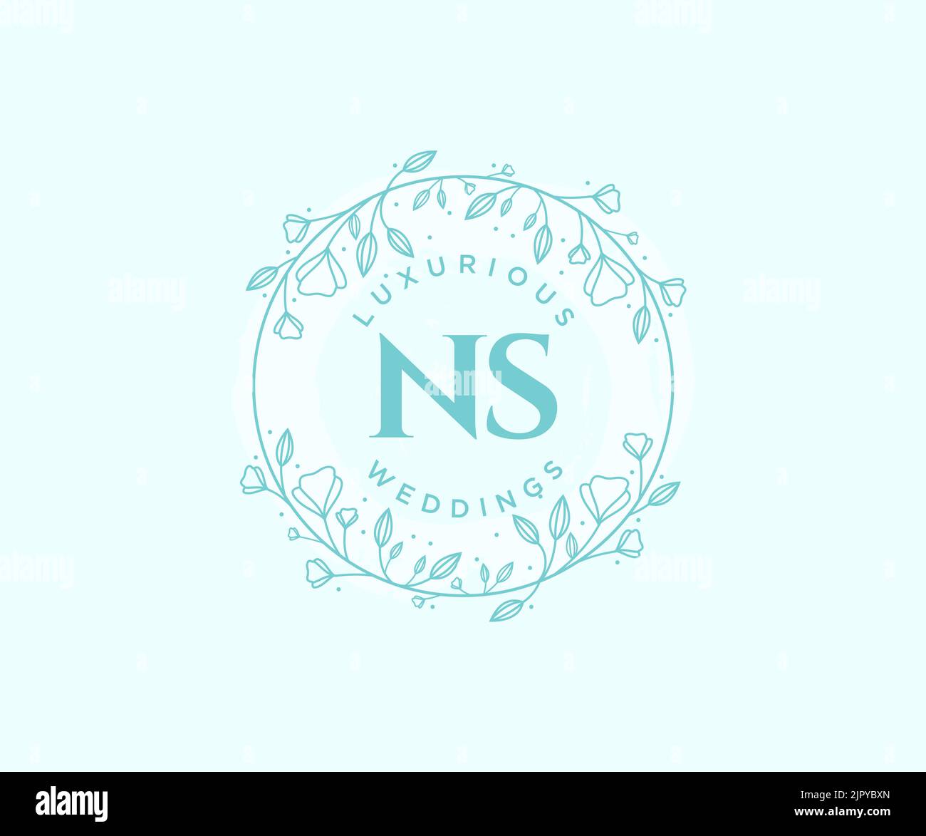 NS Initials letter Wedding monogram logos template, hand drawn modern ...