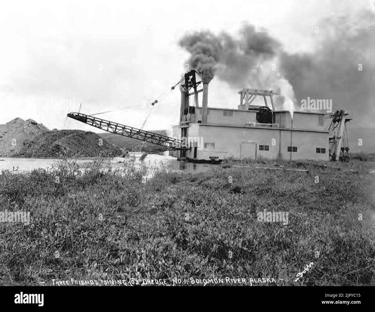 Three Friends Mining Company's dredge No 1 at Solomon River, Alaska ...