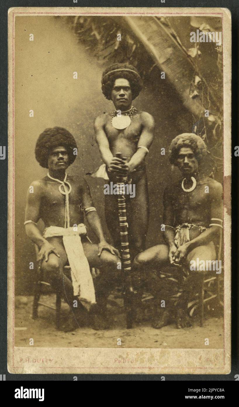 Three kai colo, ca. 1873, carte de visite by Francis Herbert Dufty ...