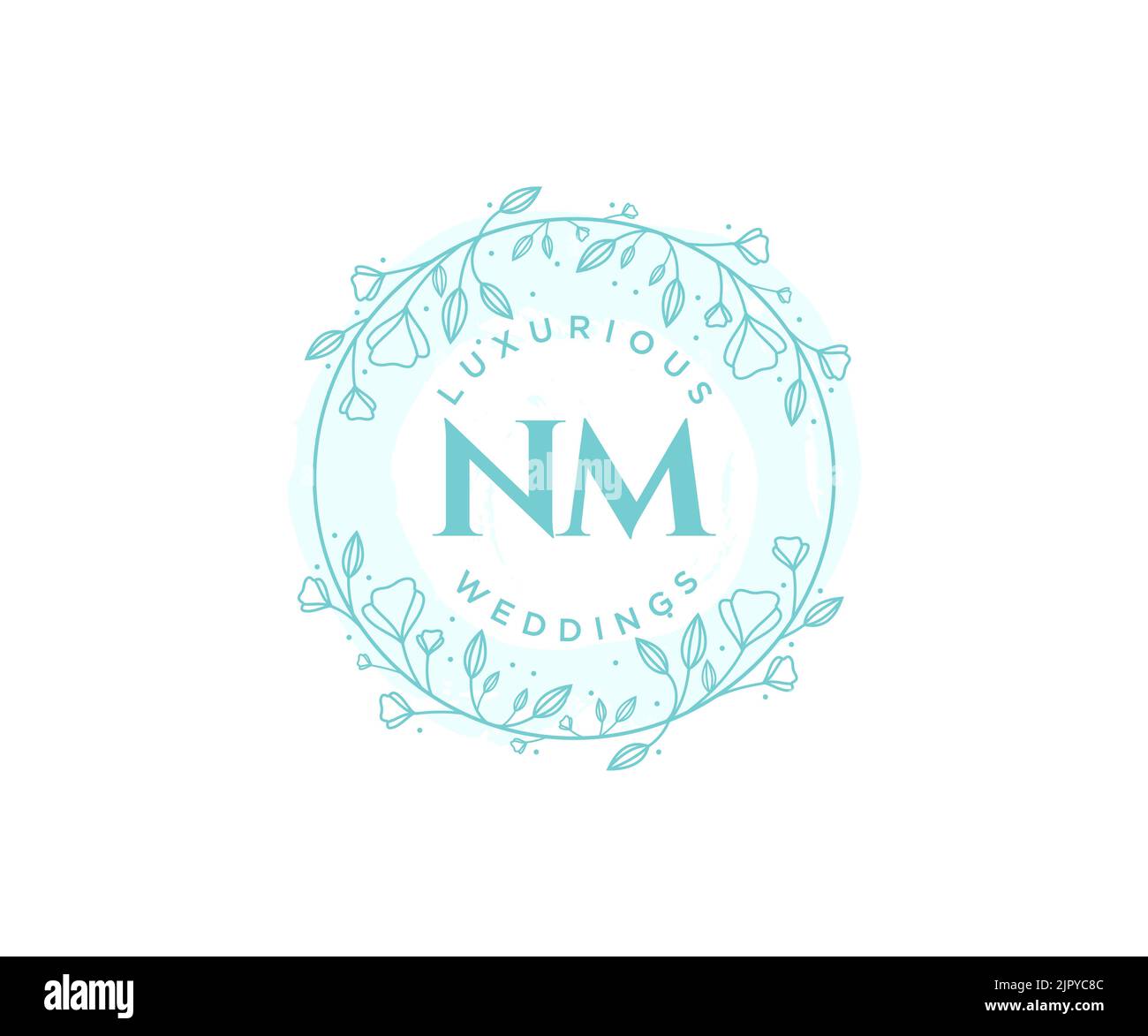 NM Initials letter Wedding monogram logos template, hand drawn modern ...