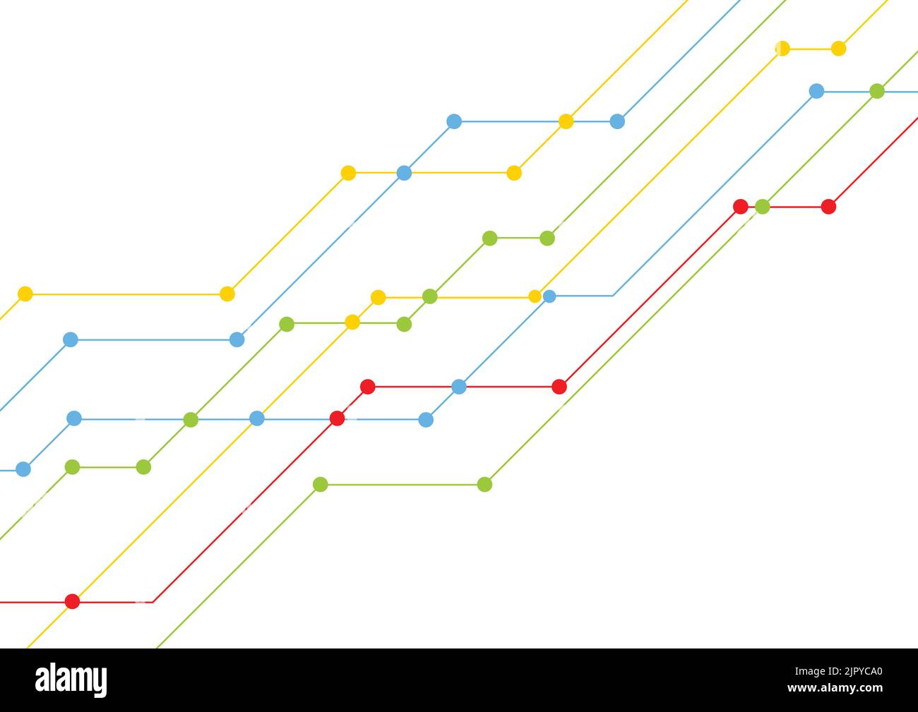 Tech Colorful Circuit Board Lines Chip Background Vector Abstract Design Illustration Stock