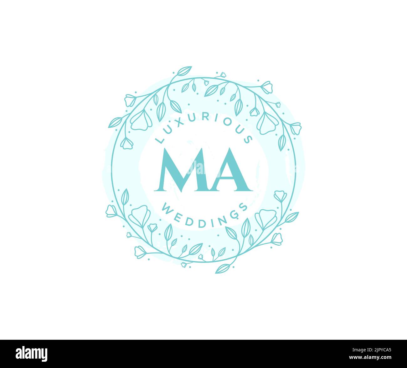 MA Initials letter Wedding monogram logos template, hand drawn modern ...