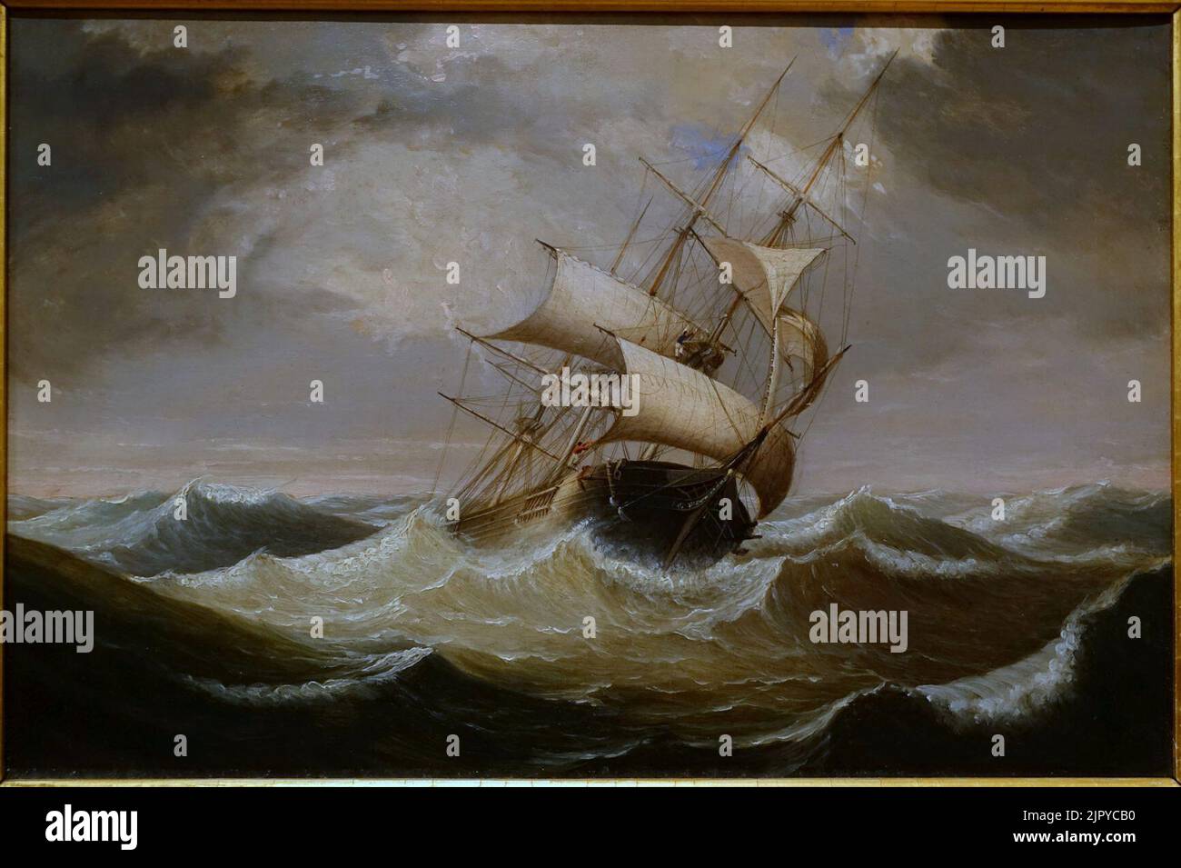 Three Master in Rough Seas, by Fitz Henry Lane, 1850s, oil on canvas ...