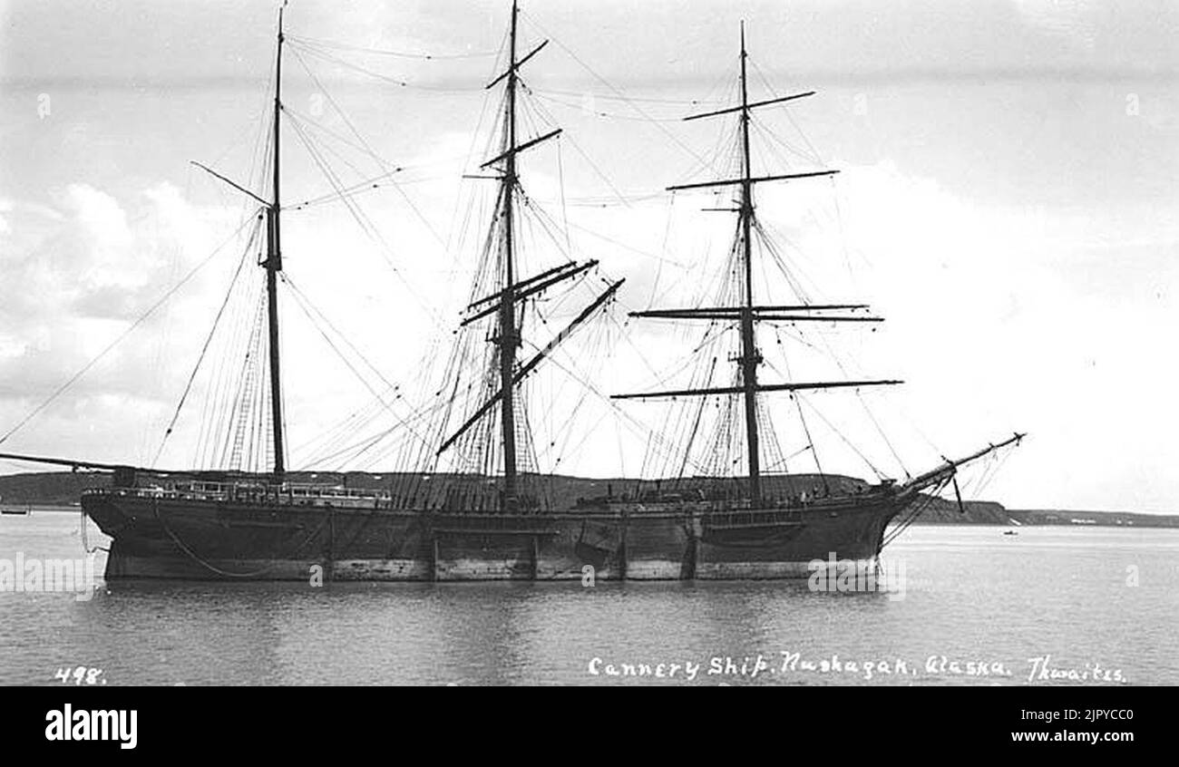 Three masted cannery ship, possibly the iron bark STAR OF INDIA ...