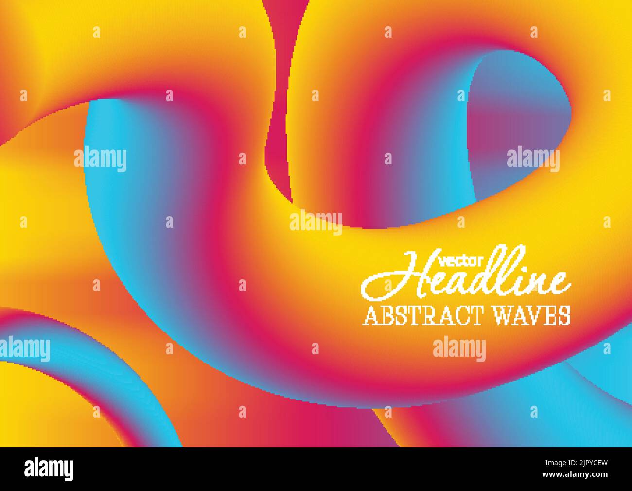 Colorful gradient 3d wavy liquid shapes abstract background. Vibrant ...