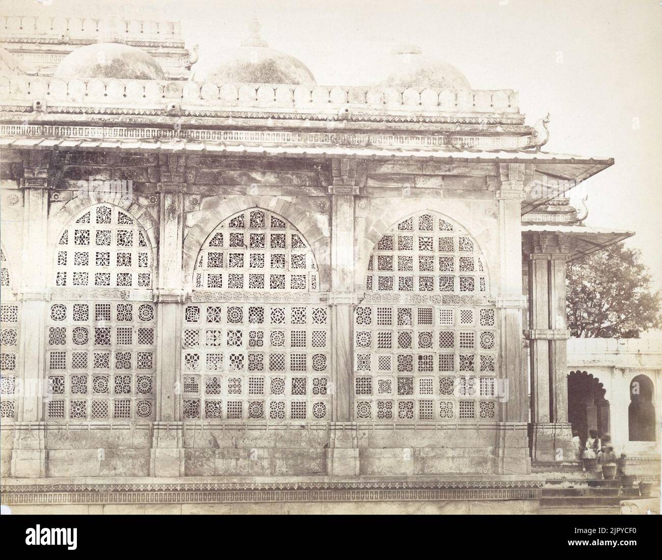 Three of several stone carved windows in Shah Alam's Tomb, Ahmedabad ...