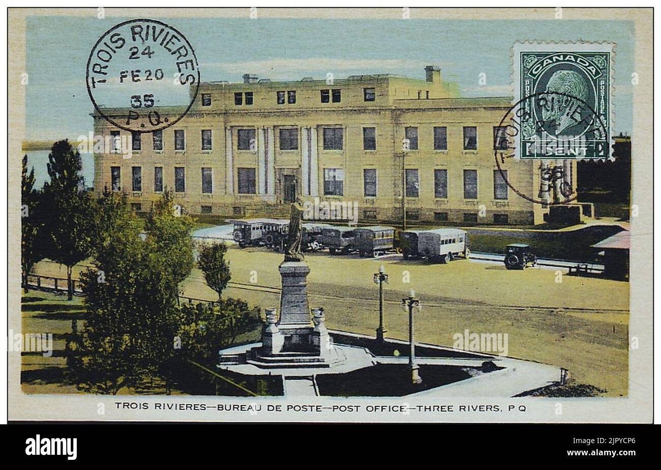 Three Rivers, Que, Post Office, Postal Card Stock Photo - Alamy