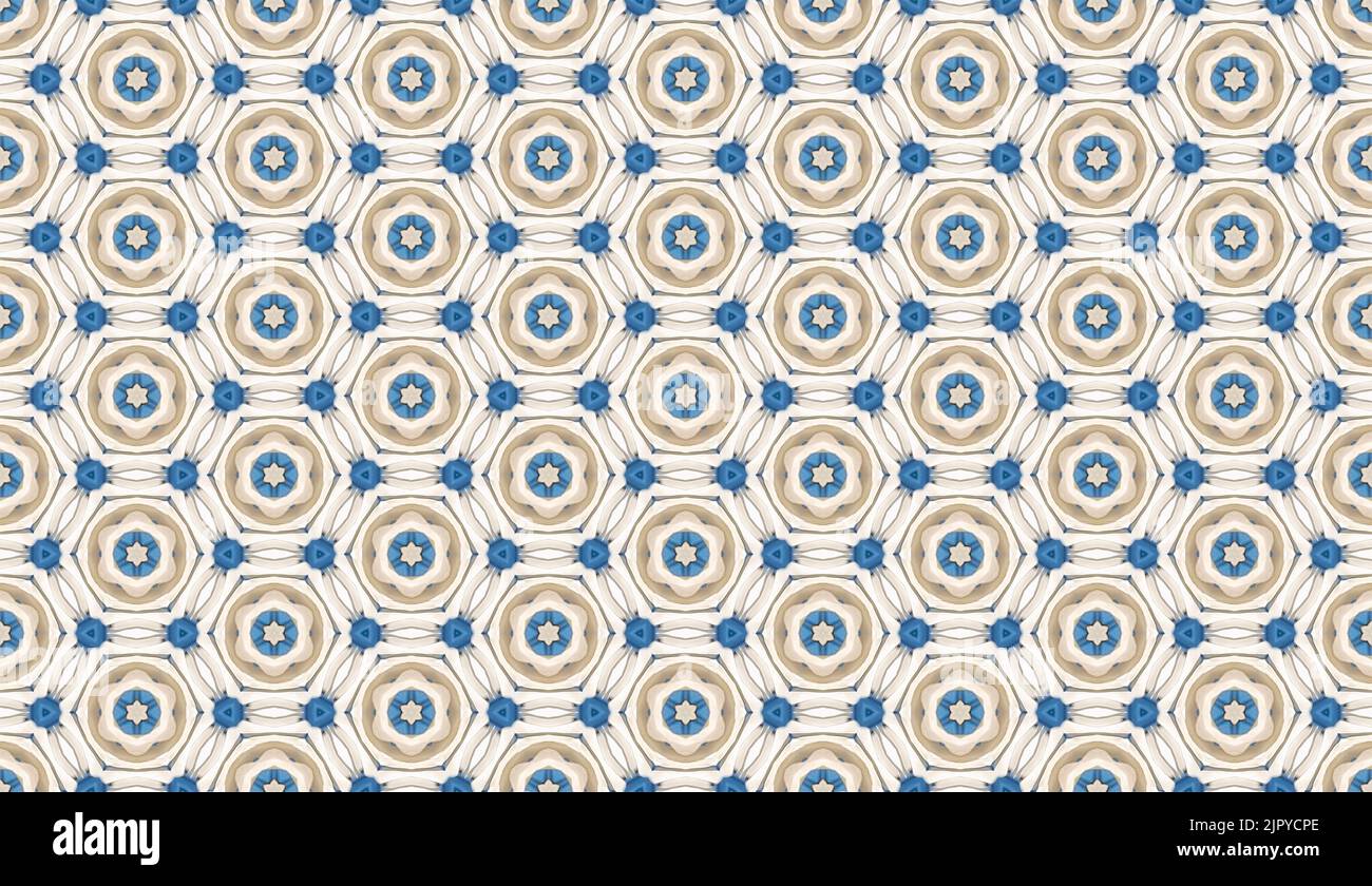 Seamless repeat pattern of pastel blue and cream shapes Stock Photo - Alamy