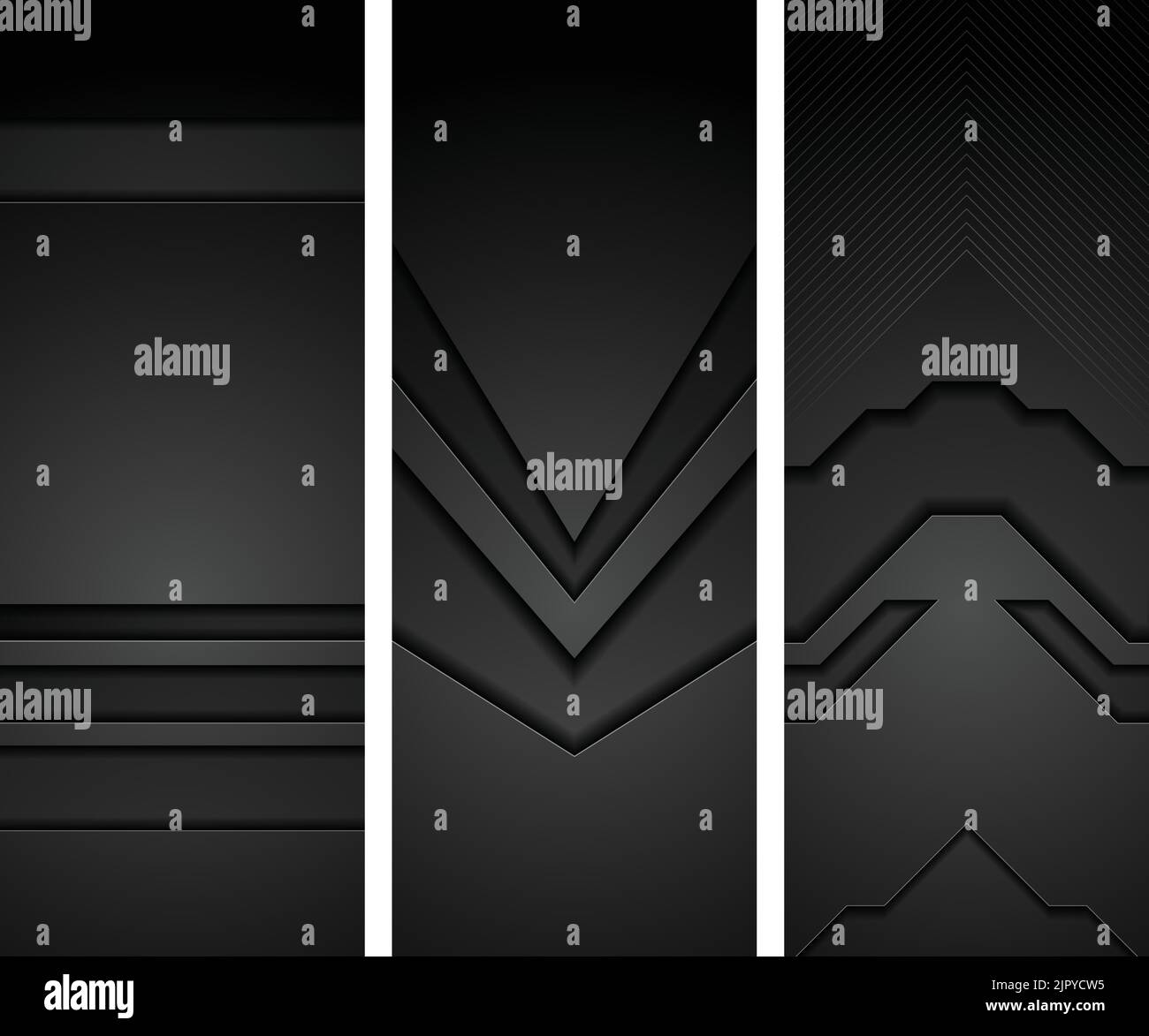 Abstract black concept tech vertical banners design. Vector backgrounds ...