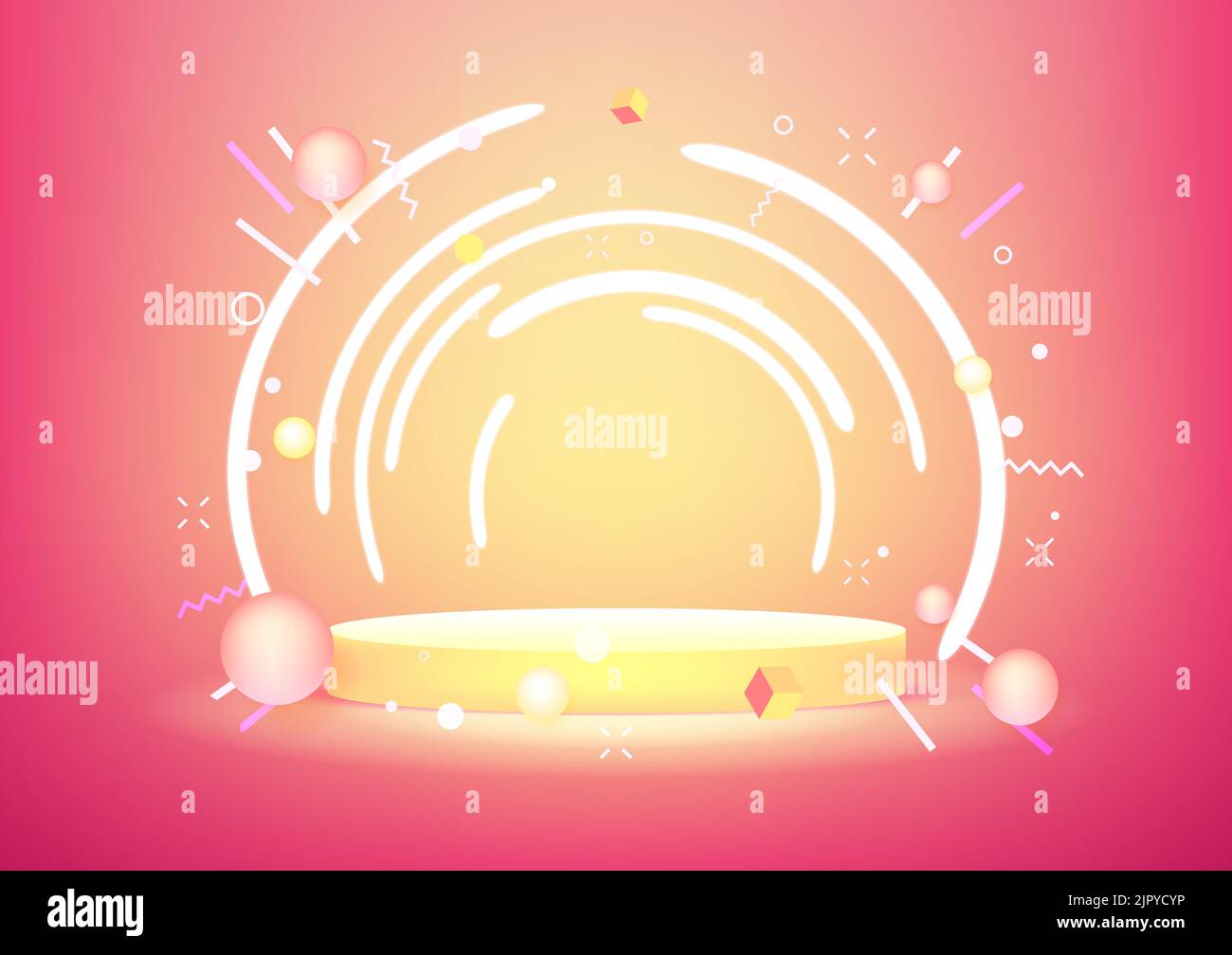 Empty podium studio red background for product display with copy space ...