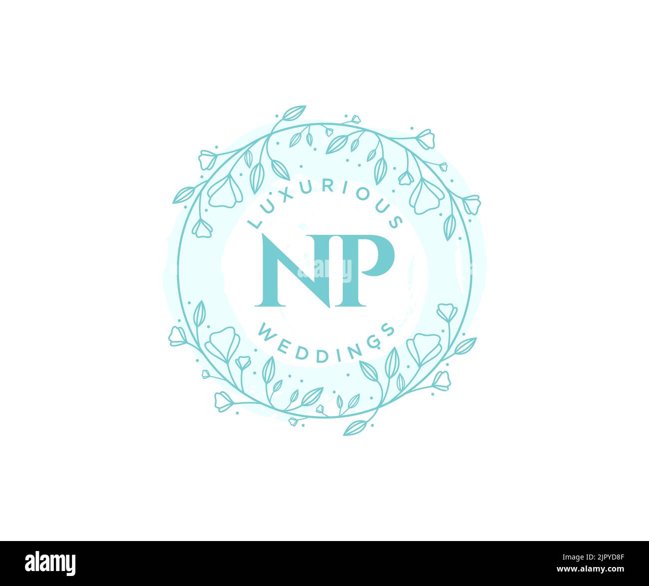 NP Initials letter Wedding monogram logos template, hand drawn modern ...