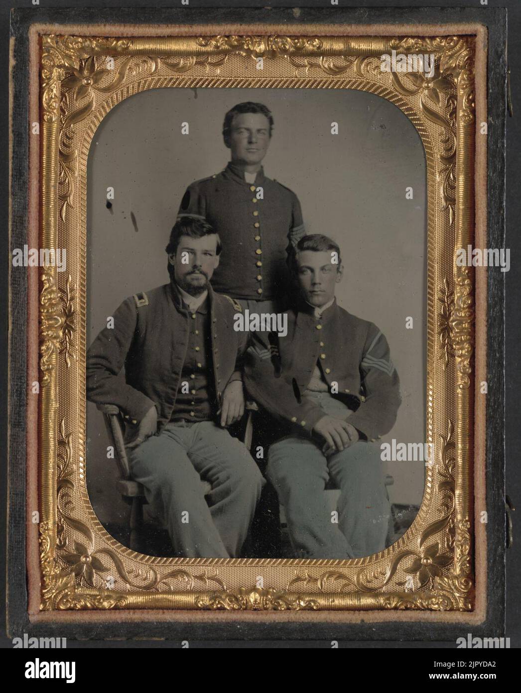 Three unidentified soldiers in Union 1st Lieutenant, 1st Sergeant, and ...