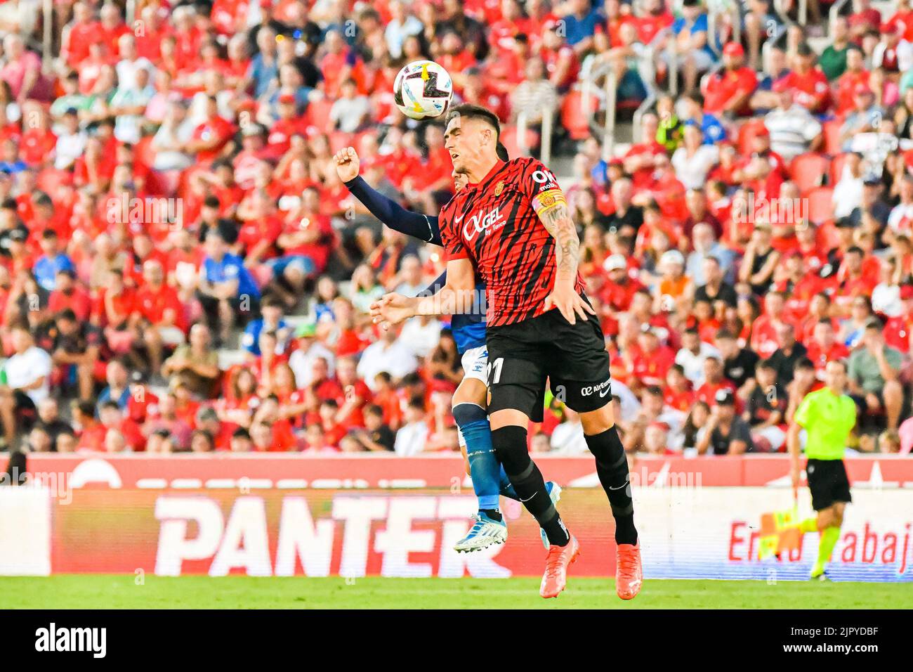 MALLORCA, SPAIN - AUGUST 20: Antonio Raillo of RCD Mallorca and Juanmi ...