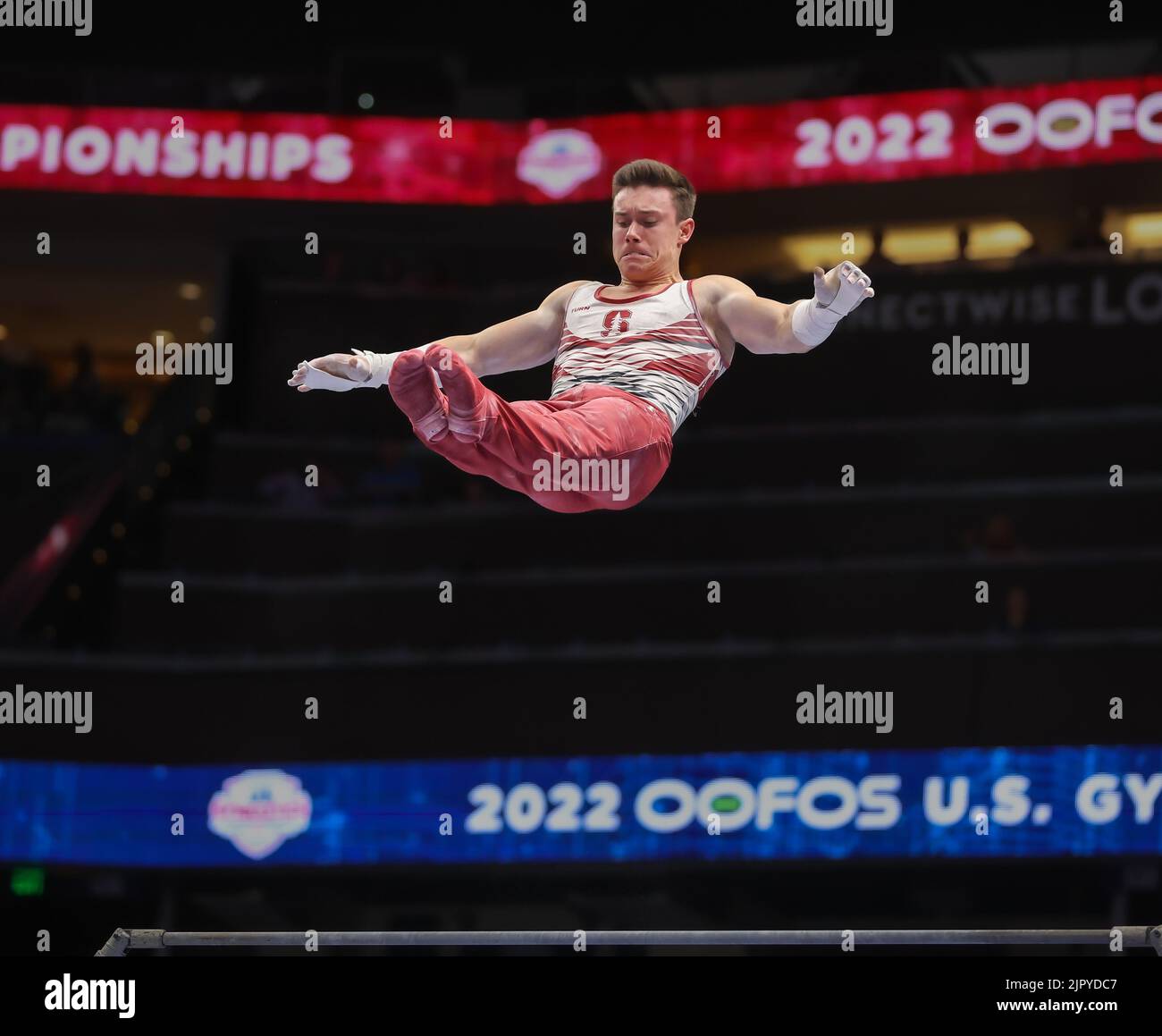 August 20, 2022: Brody Malone performs on the high bar during the 2022 ...