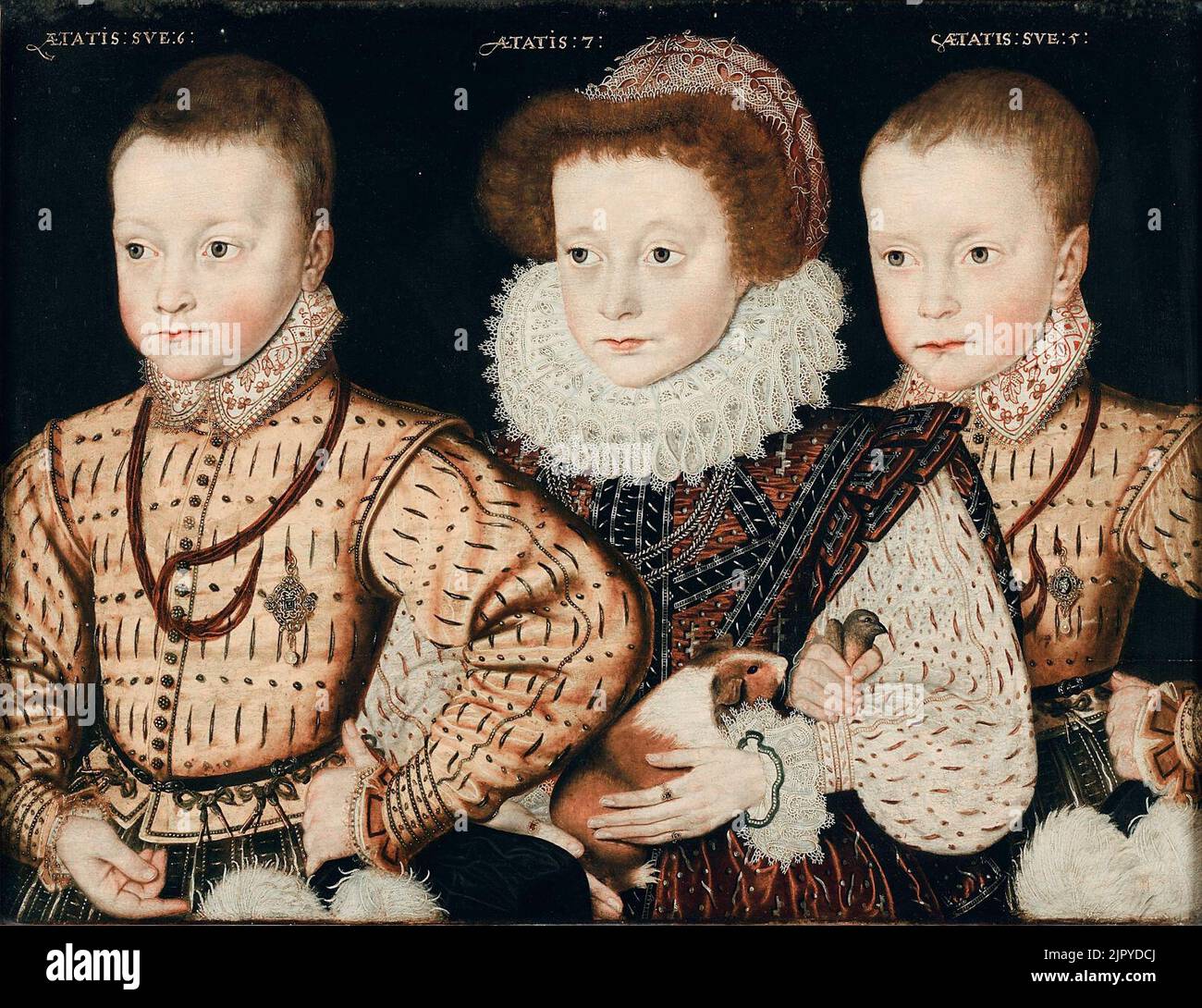 Three Unknown Elizabethan Children Stock Photo - Alamy