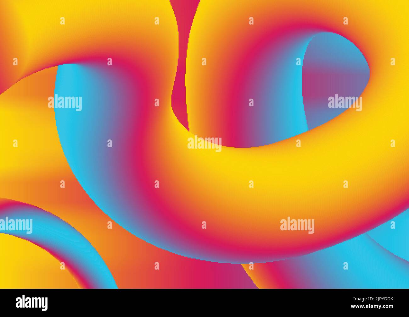 Colorful gradient 3d wavy liquid shapes abstract background. Vibrant flowing curves vector ...