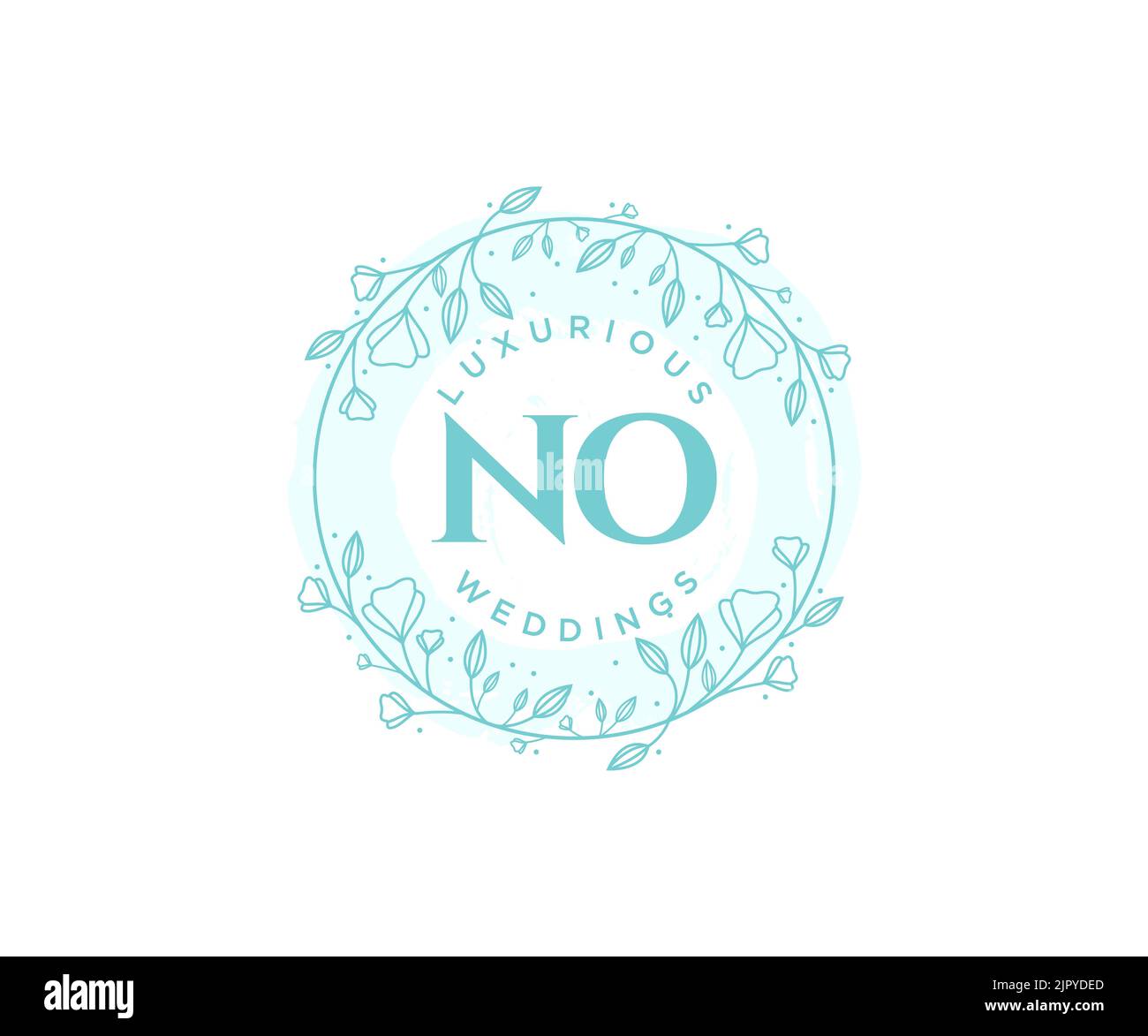 NO Initials letter Wedding monogram logos template, hand drawn modern ...