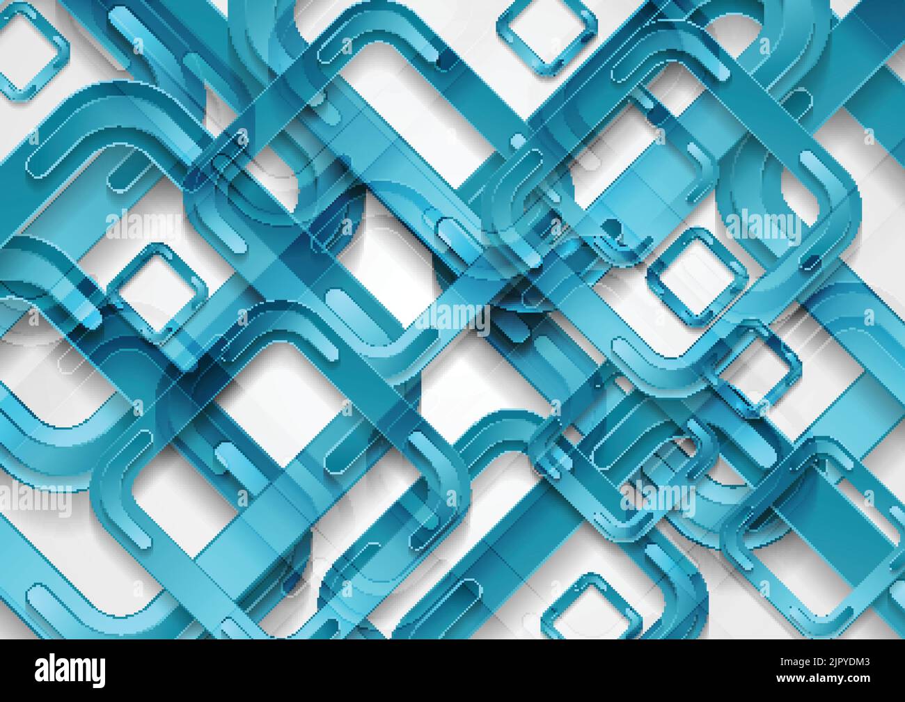 Bright blue abstract tech geometric background with squares. Vector ...