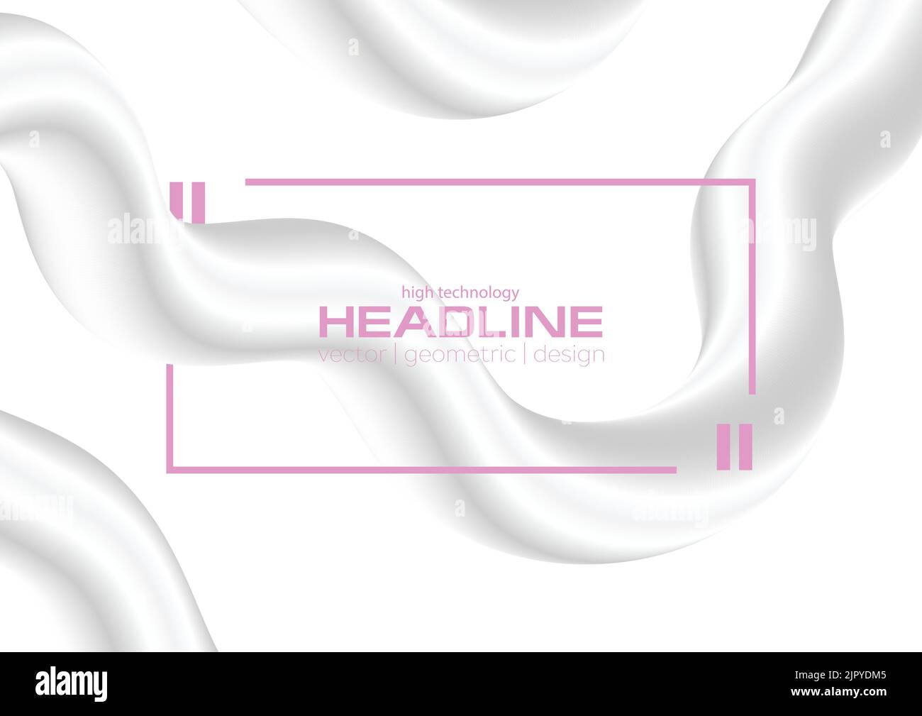 Abstract grey and pearl white 3d liquid waves background. Vector modern ...