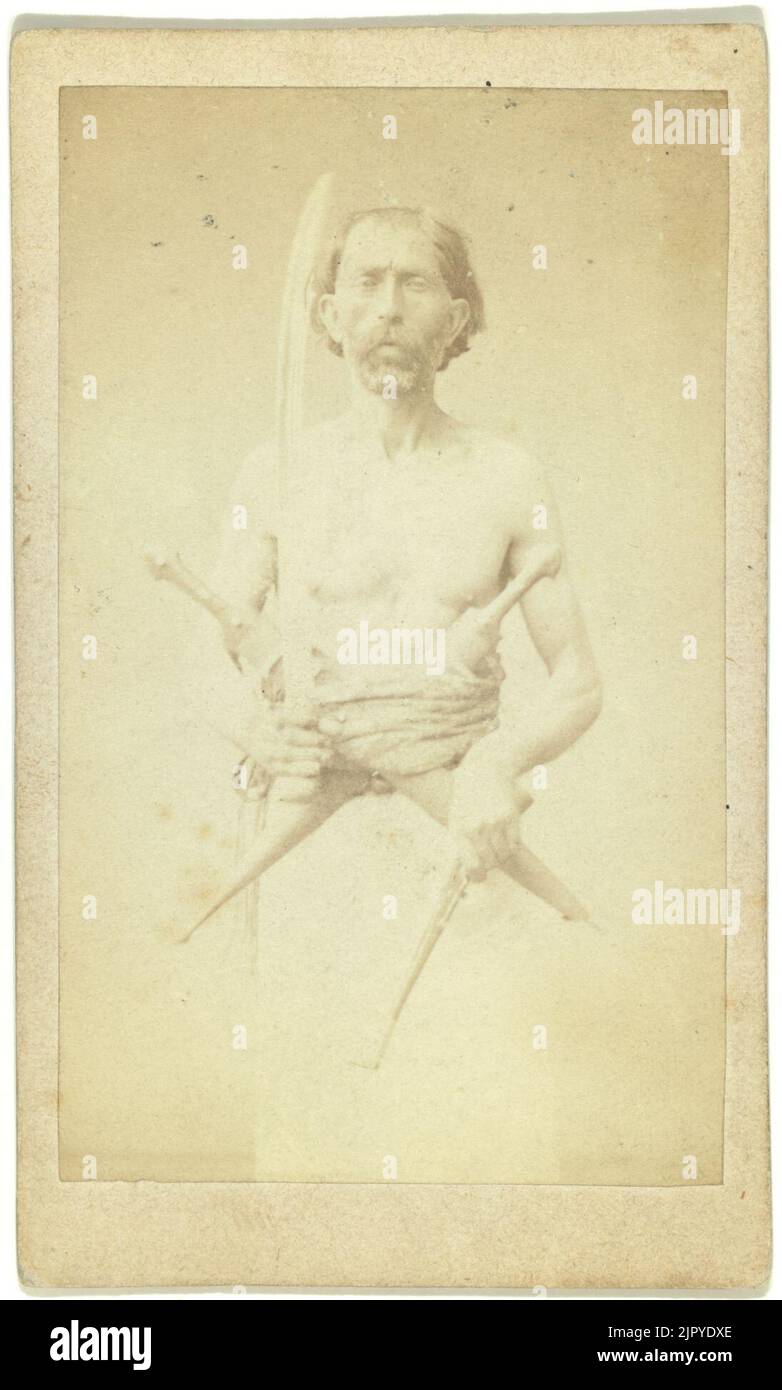 Three-quarter length portrait of man with weapons, facing front Stock ...