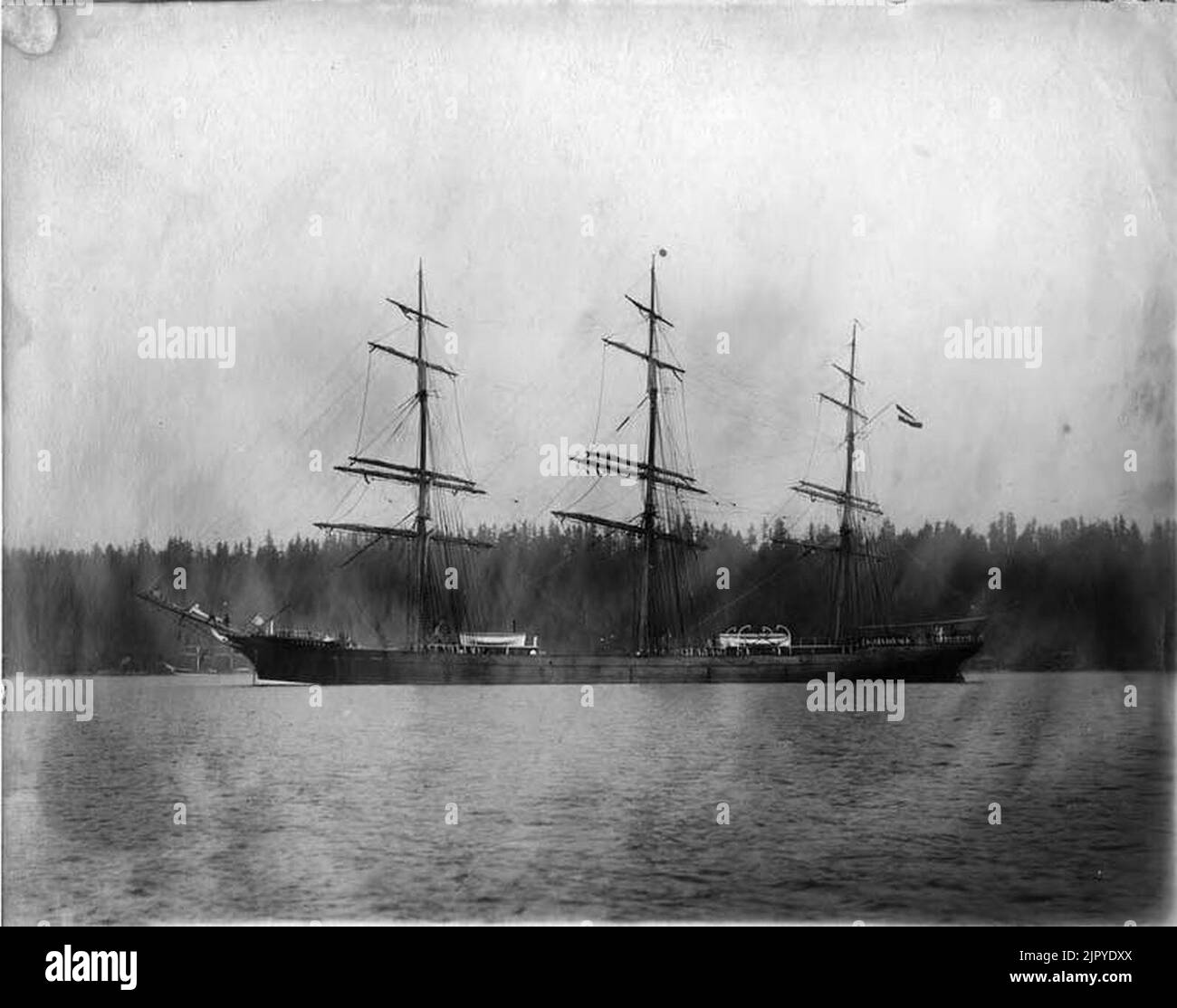 Three-masted ship FLOTTBEK at anchor, Washington, ca 1900 (HESTER 544 ...