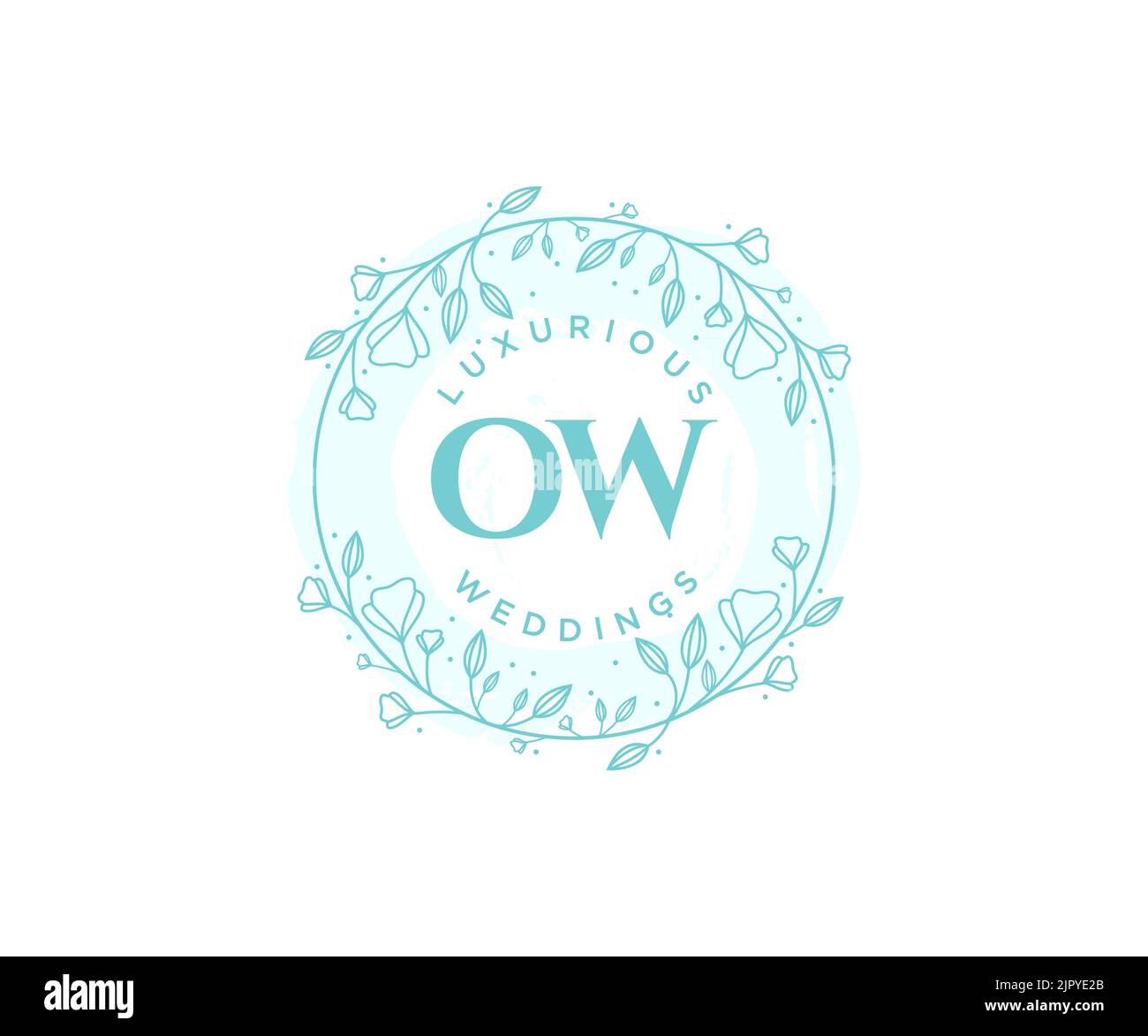 OW Initials letter Wedding monogram logos template, hand drawn modern minimalistic and floral ...