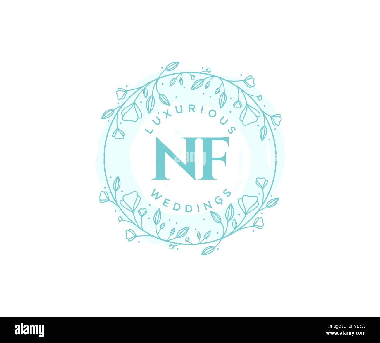 NF Initials letter Wedding monogram logos template, hand drawn modern ...